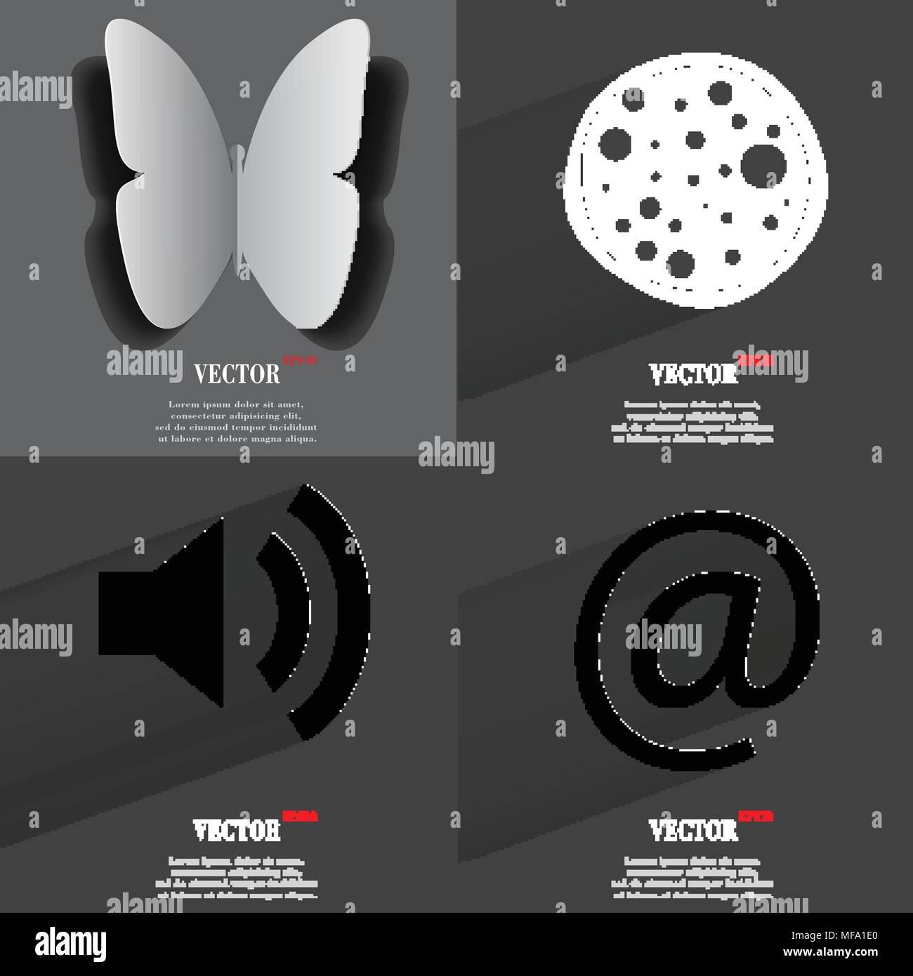 Set of fashionable icons, trending symbols. Flat design for your web ...