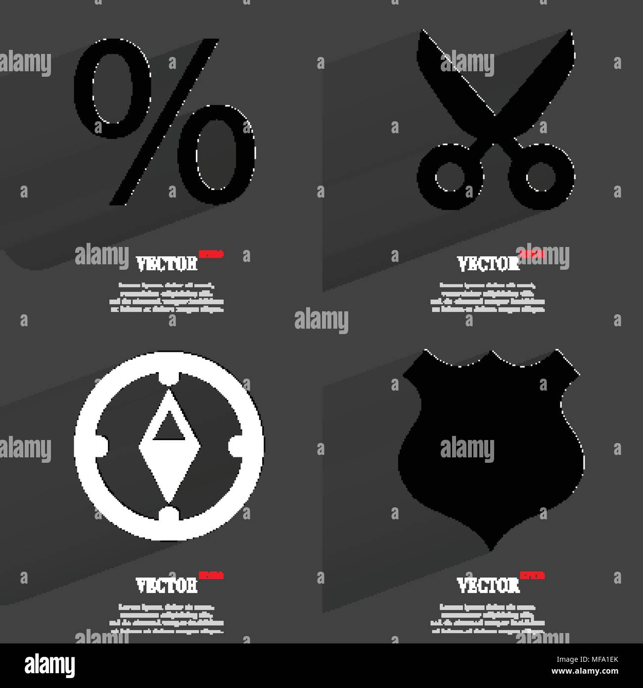 Set of fashionable icons, trending symbols. Flat design for your web ...