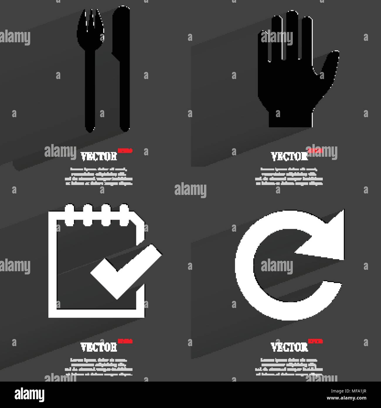 Set of icons. Collection of symbols. Modern Flat web design with long ...