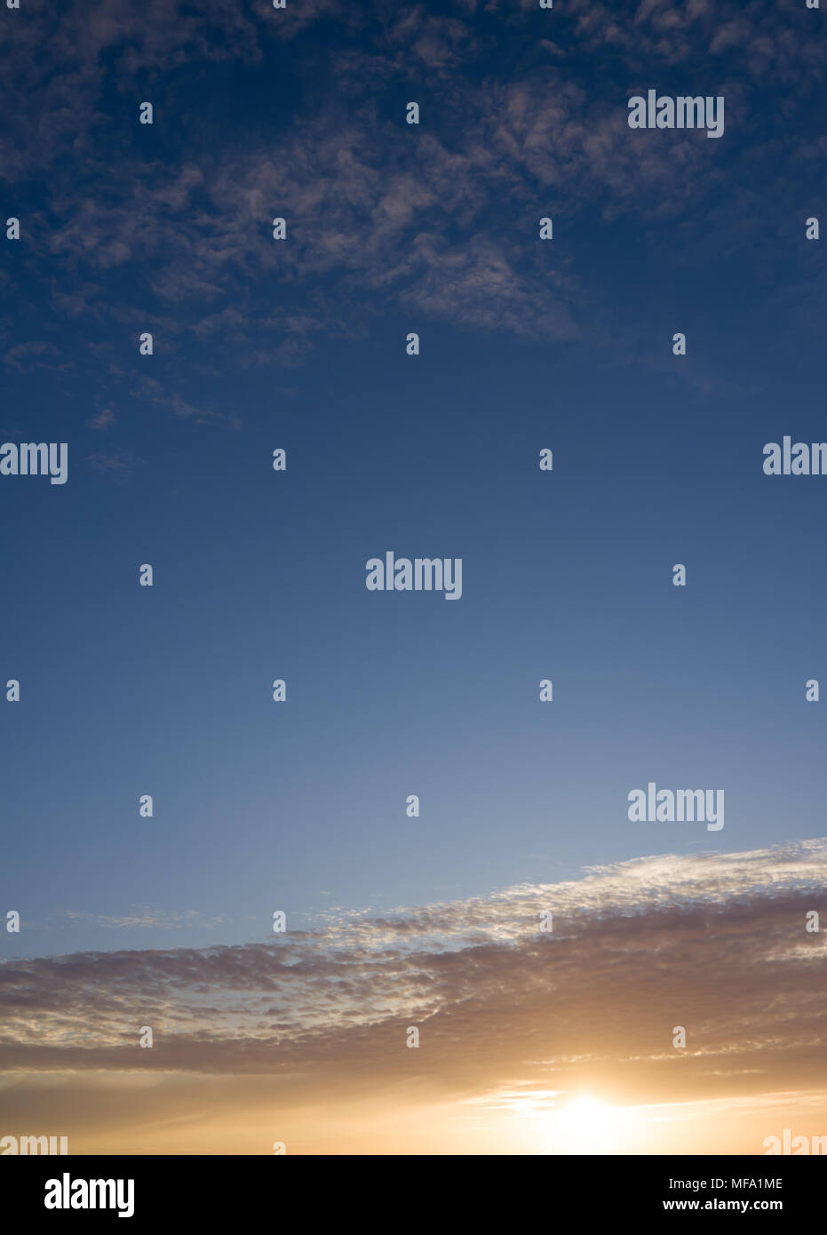 Beautiful dramatic sky with sun, majestic sunset. Sky and clouds at ...