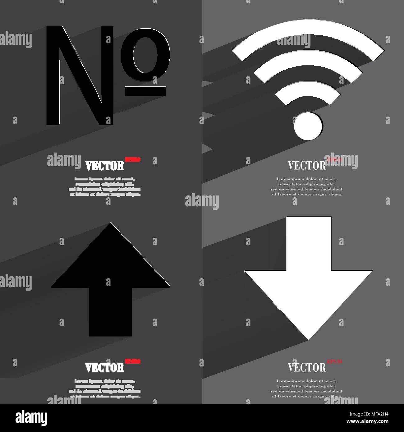 Set of icons. Collection of symbols. Modern Flat web design with long ...