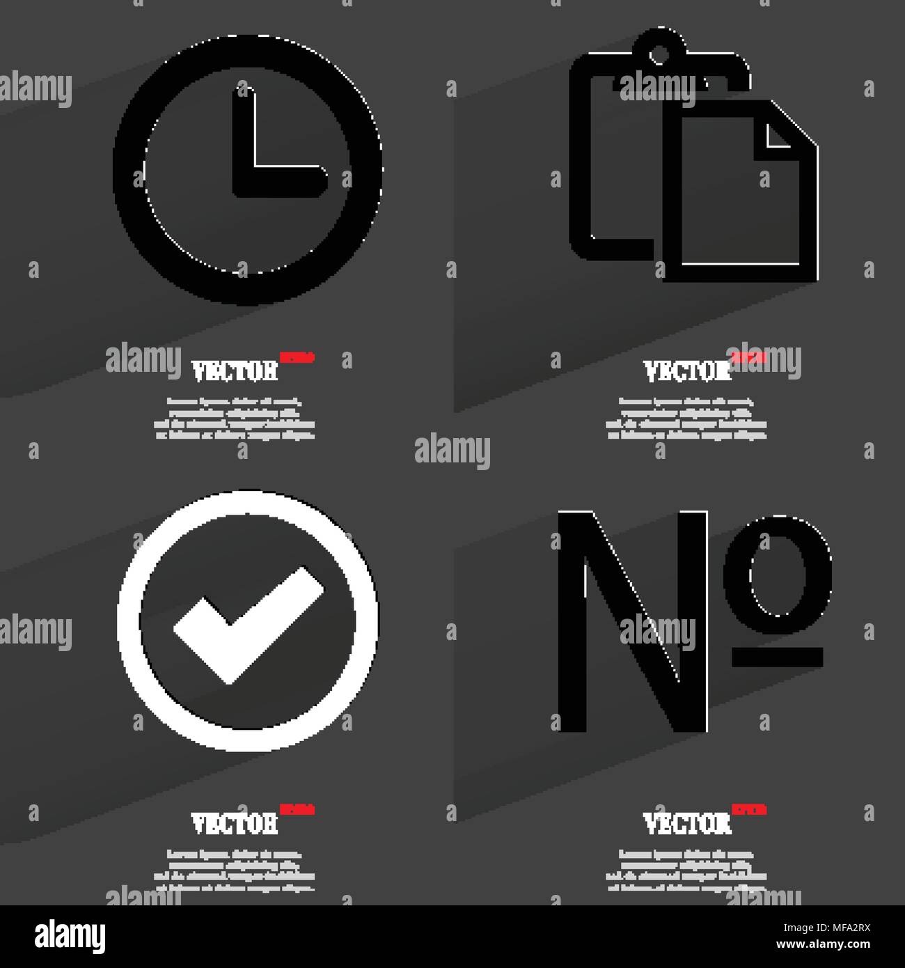 Set of icons. Collection of symbols. Modern Flat web design with long ...