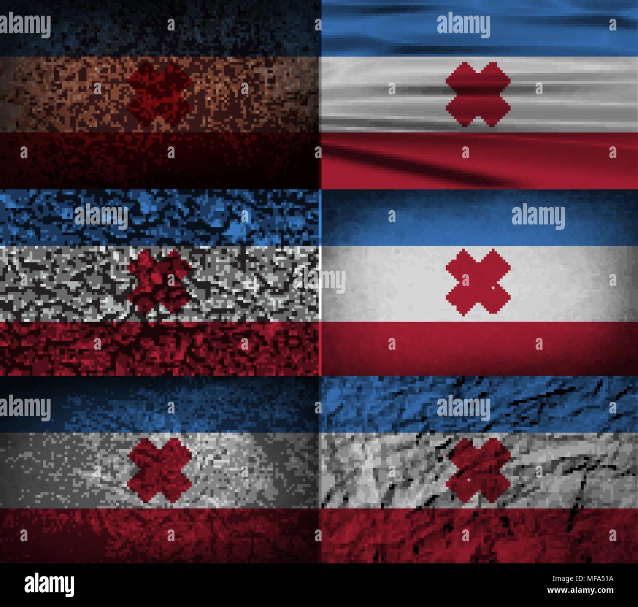 Flag of Mari El with old texture. Vector illustration Stock Vector ...