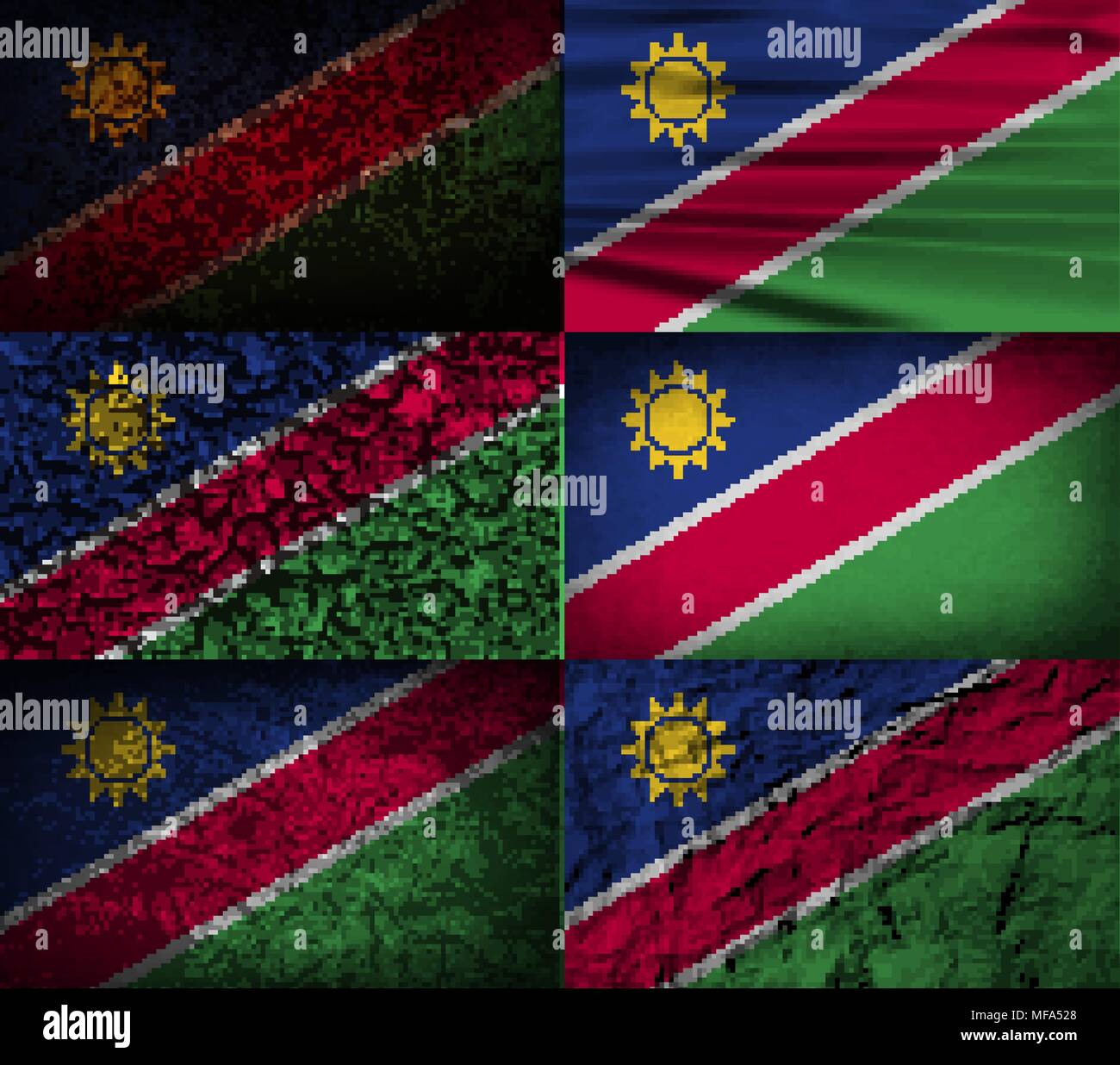 Flag of Namibia with old texture. Vector illustration Stock Vector ...