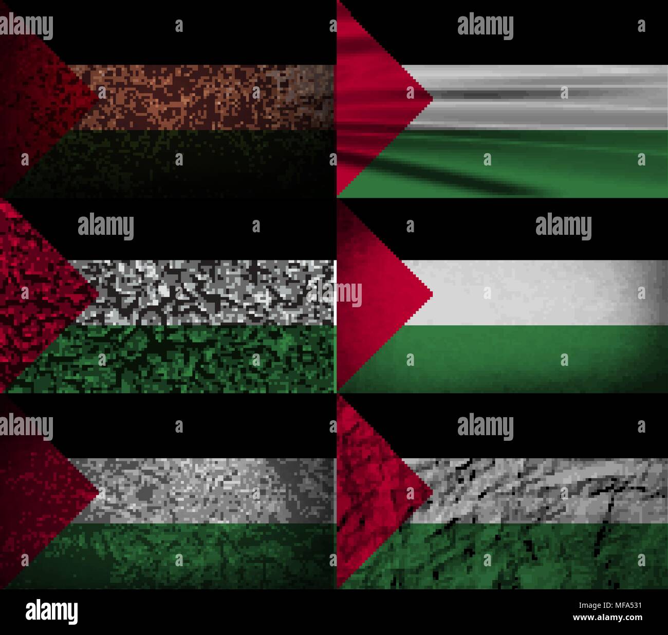 Flag of Palestine with old texture. Vector illustration Stock Vector ...