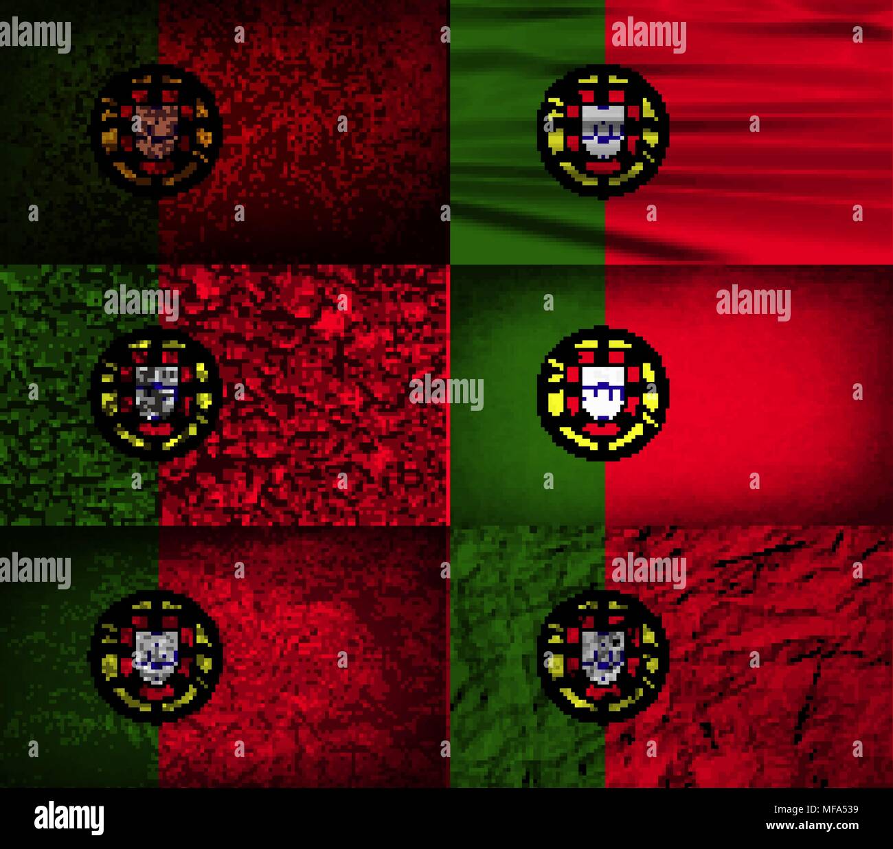 Flag of Portugal with old texture. Vector illustration Stock Vector ...