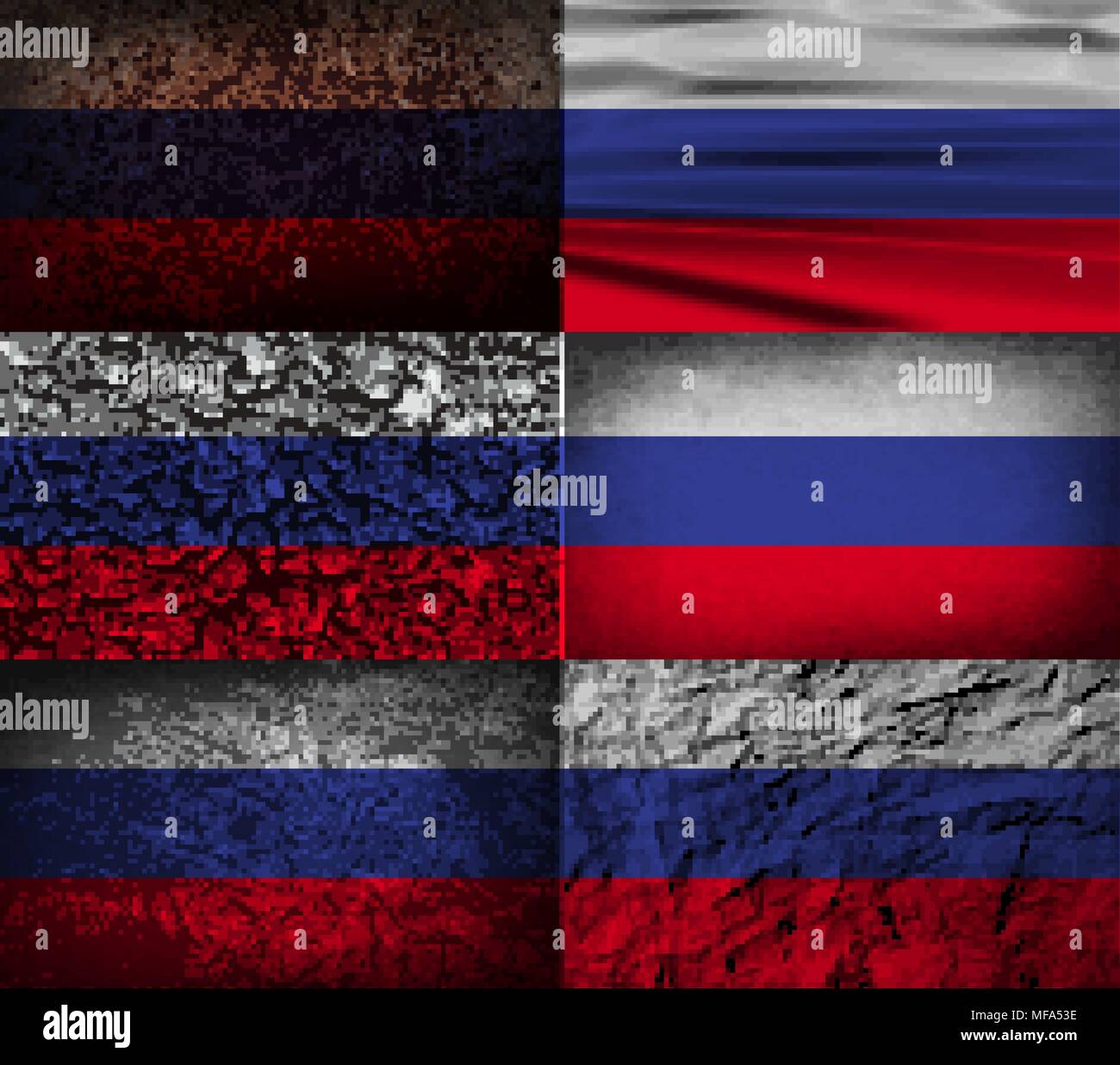 Flag of Russia with old texture. Vector illustration Stock Vector Image ...
