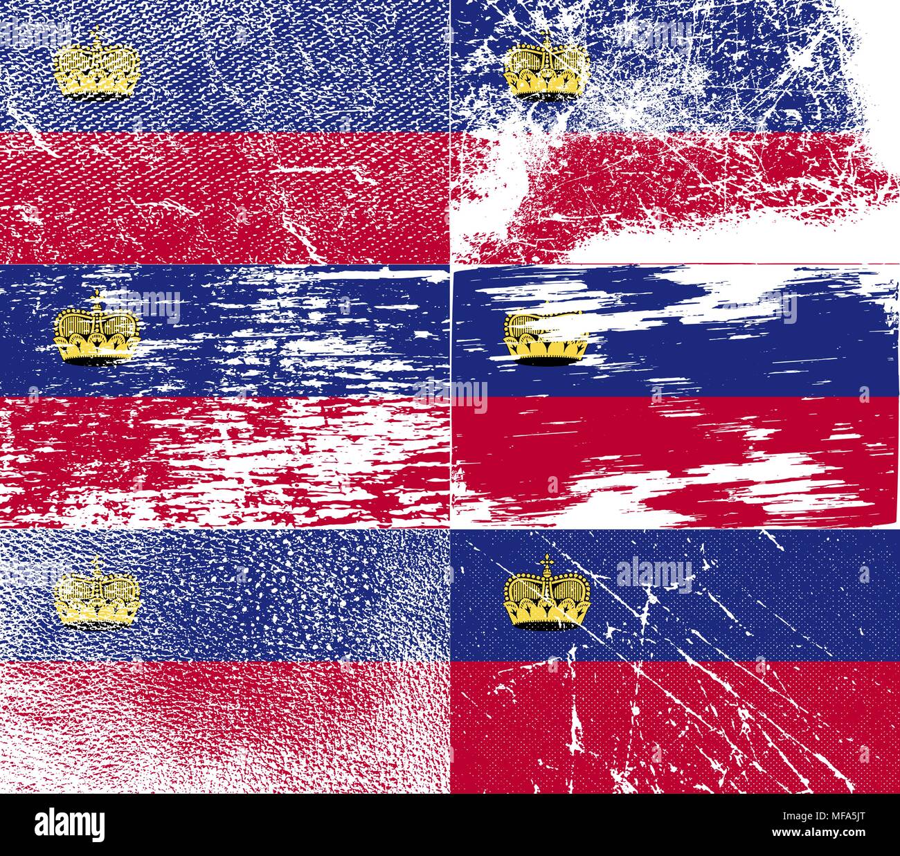 Flag of Liechtenstein with old texture. Vector illustration Stock ...
