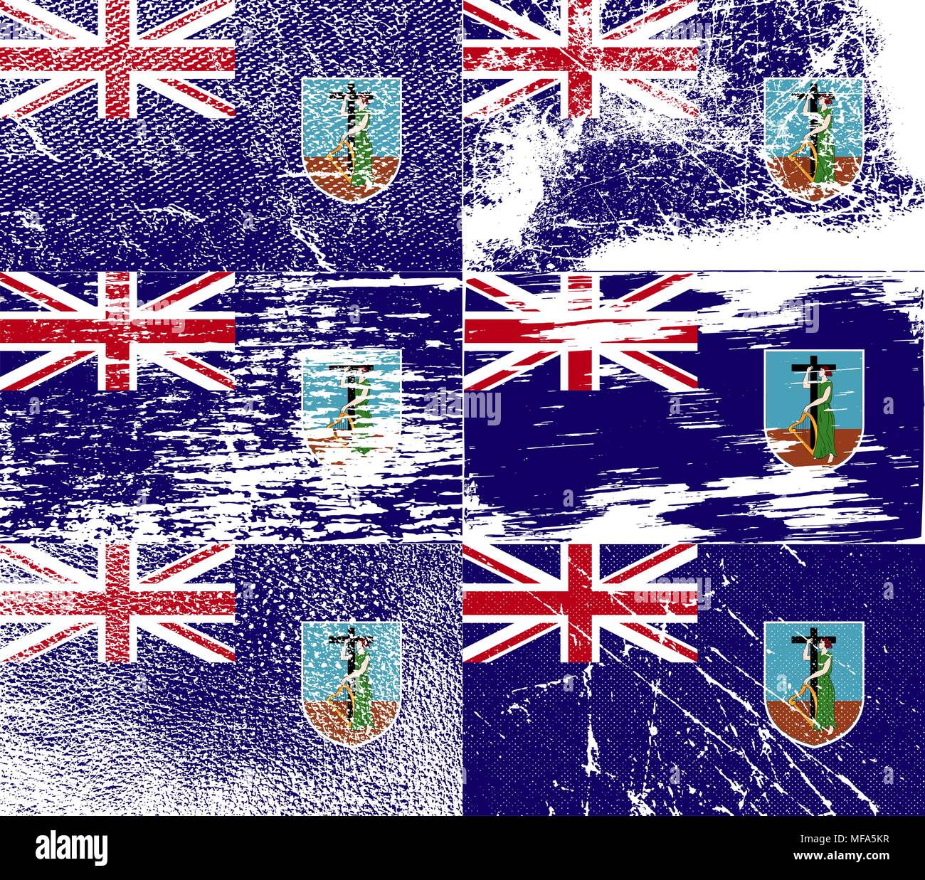 Flag of Montserrat with old texture. Vector illustration Stock Vector ...