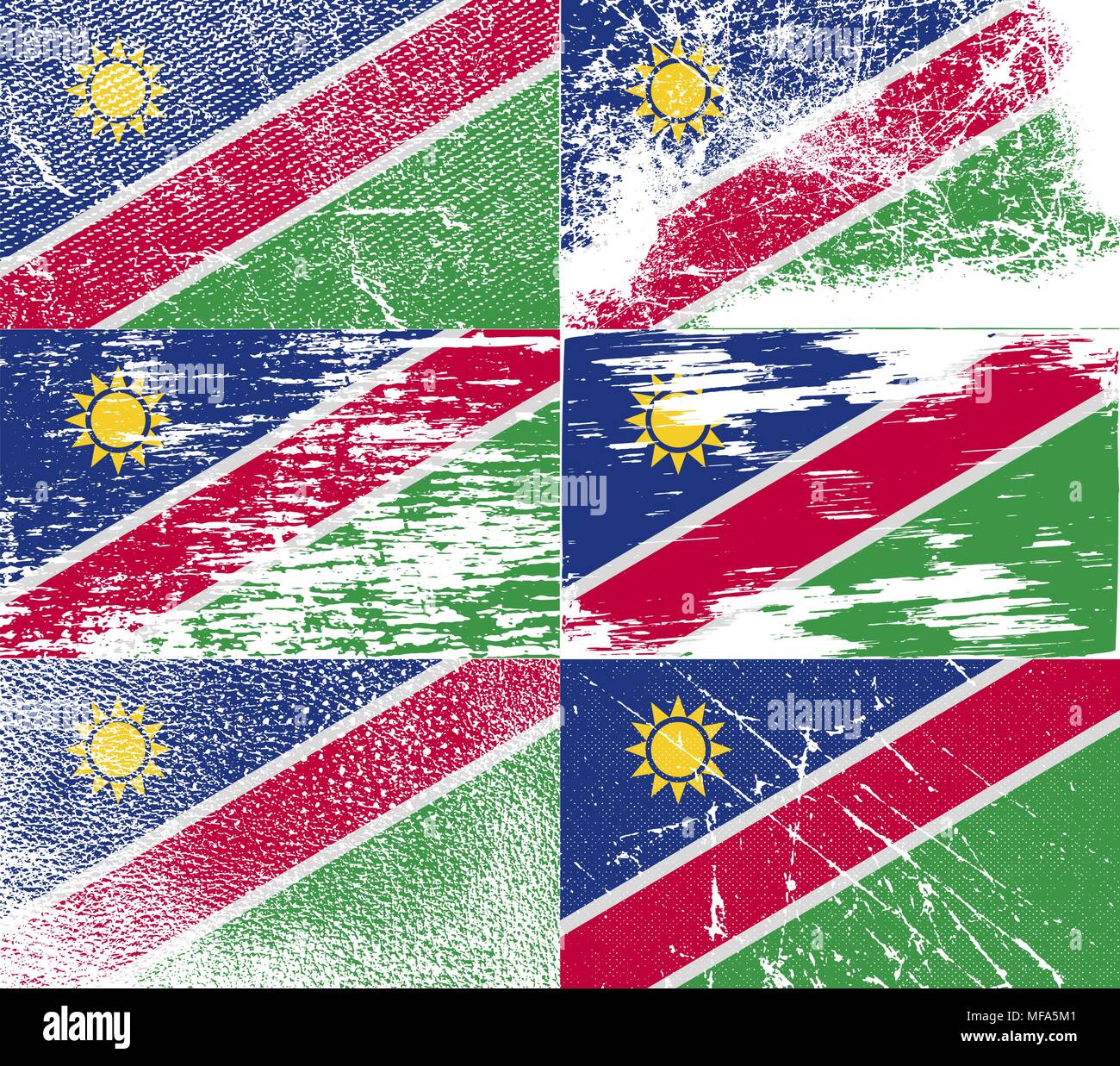 Flag of Namibia with old texture. Vector illustration Stock Vector ...