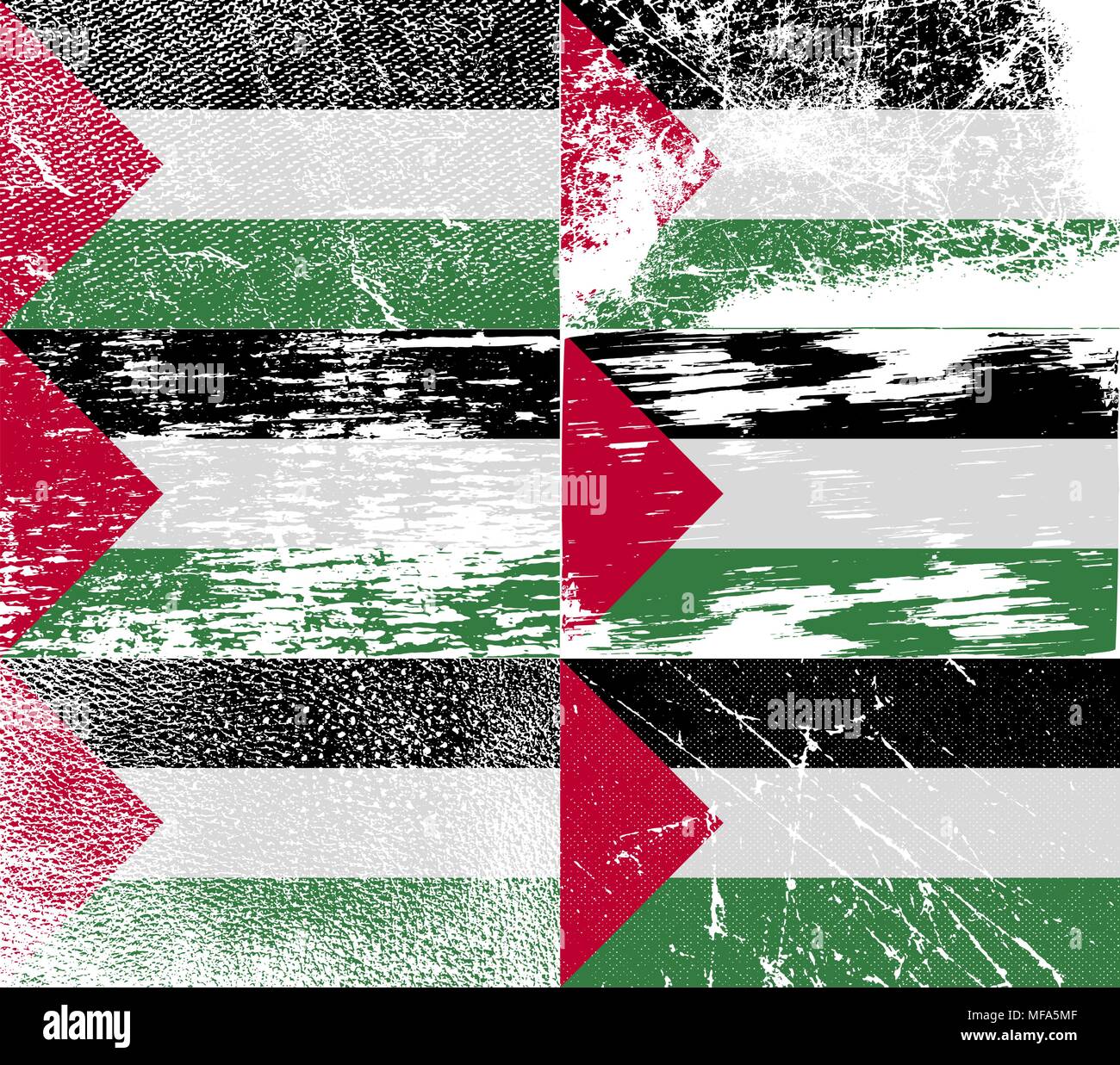 Flag of Palestine with old texture. Vector illustration Stock Vector ...