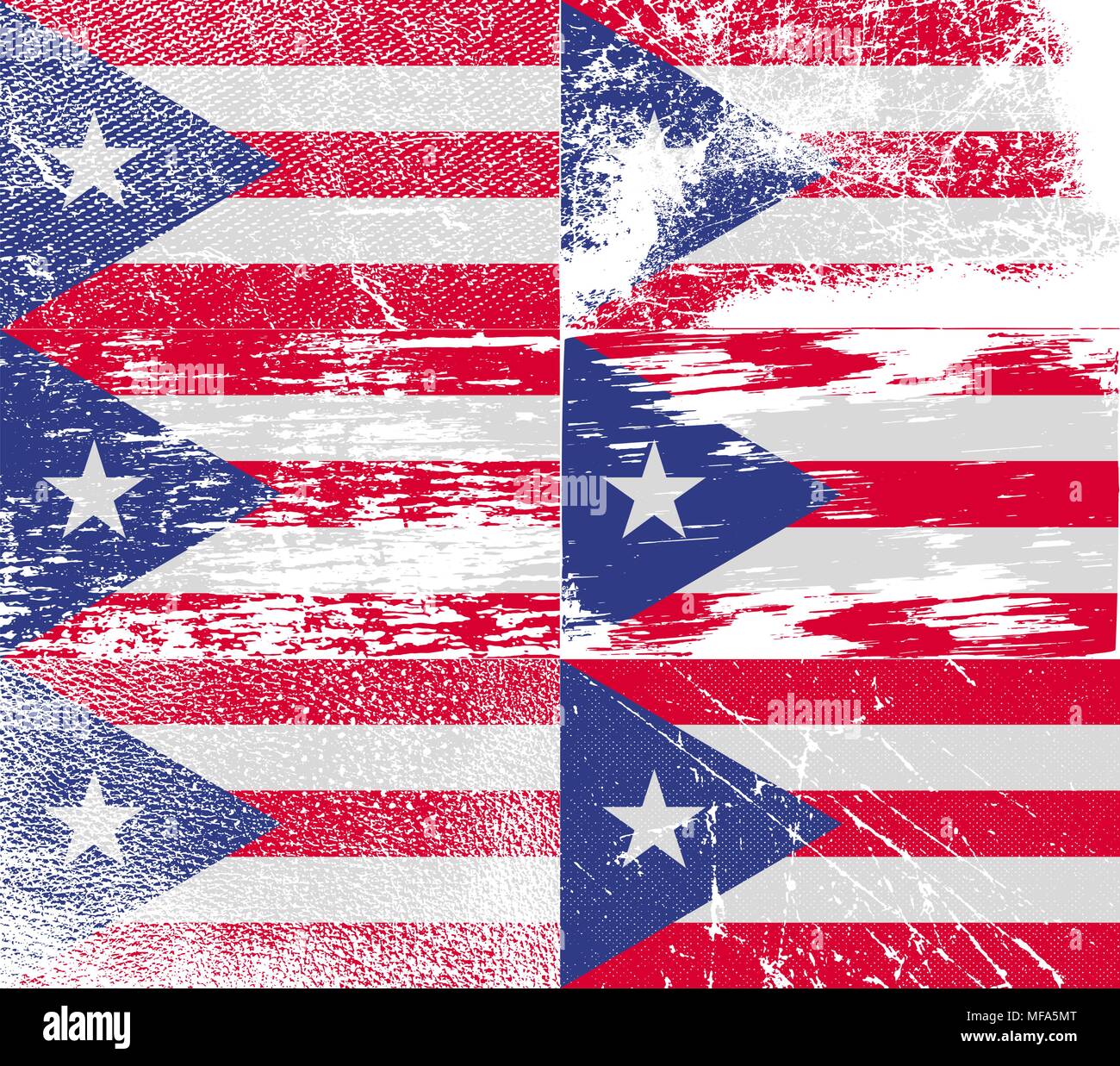 Flag of Puerto Rico with old texture. Vector illustration Stock Vector ...