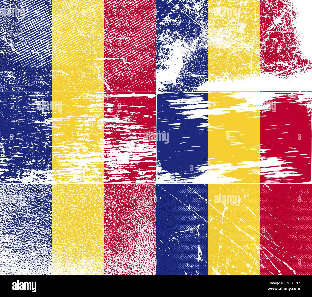 Flag of Romania with old texture. Vector illustration Stock Vector ...