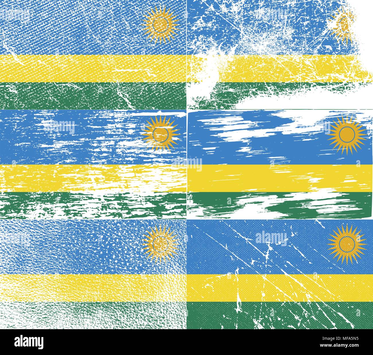 Flag of Rwanda with old texture. Vector illustration Stock Vector Image ...