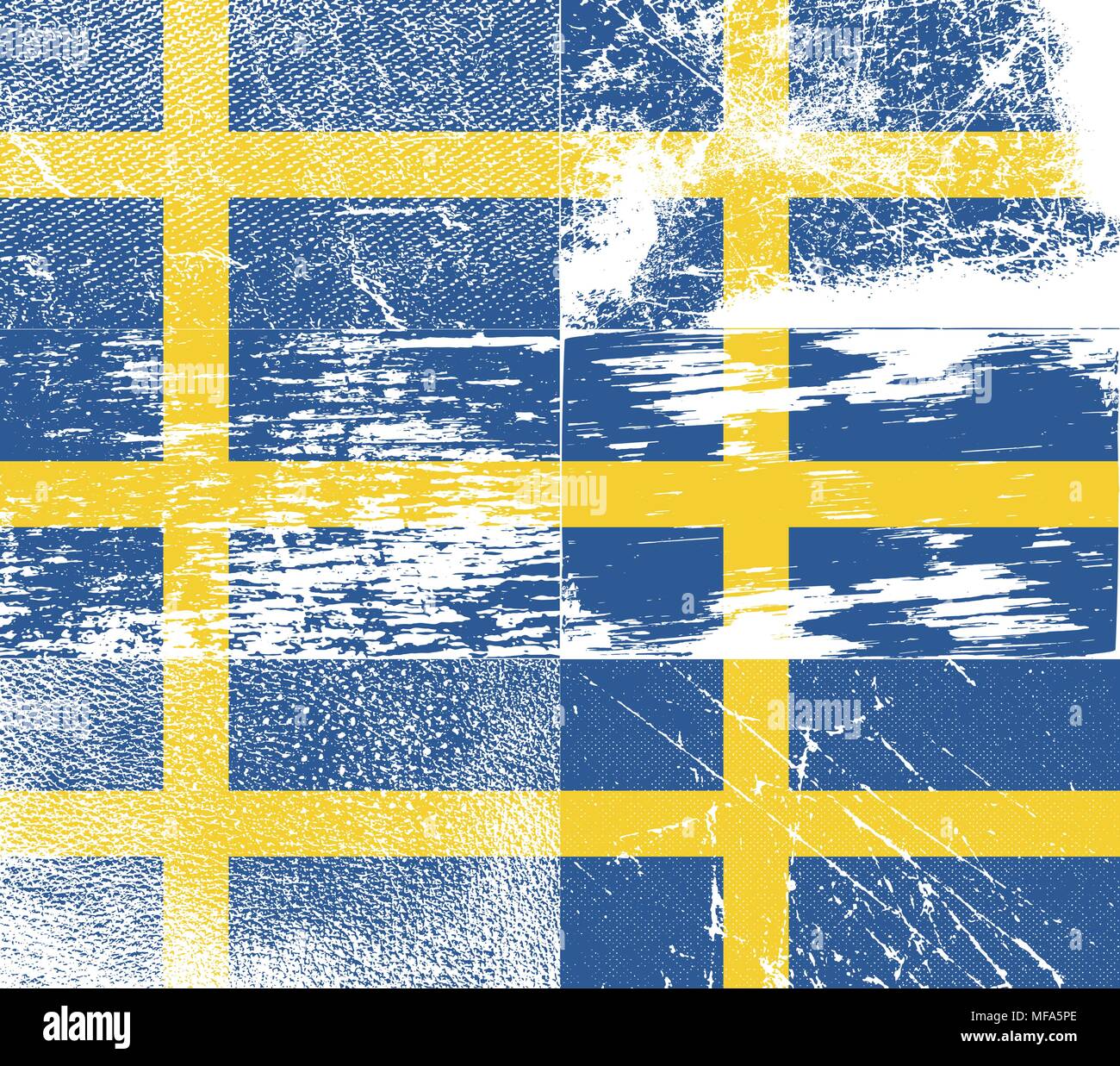Flag of Sweden with old texture. Vector illustration Stock Vector Image ...