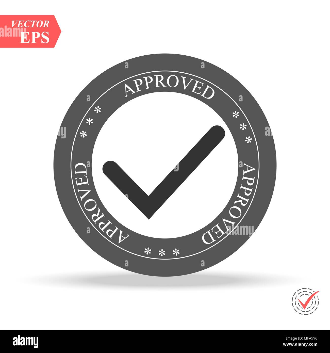 Approved stamp, label, sticker or stick flat icon eps Stock Vector ...