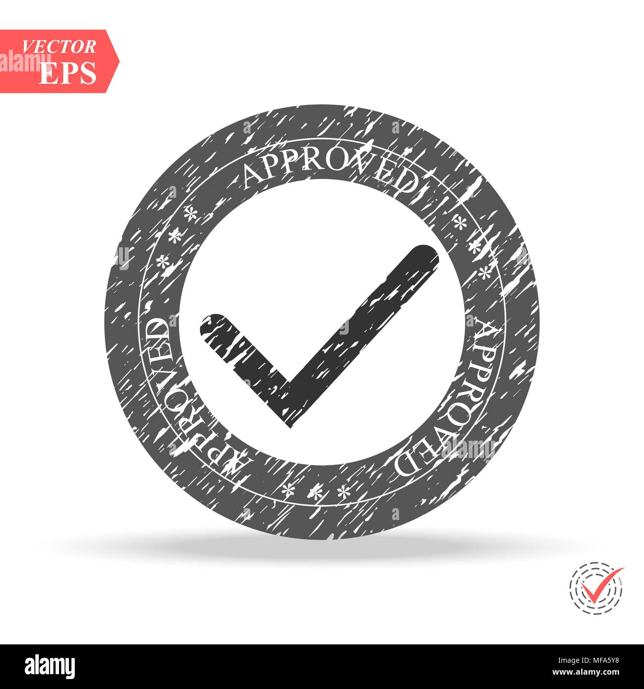 Tick sign black element. Gray checkmark icon isolated on white ...