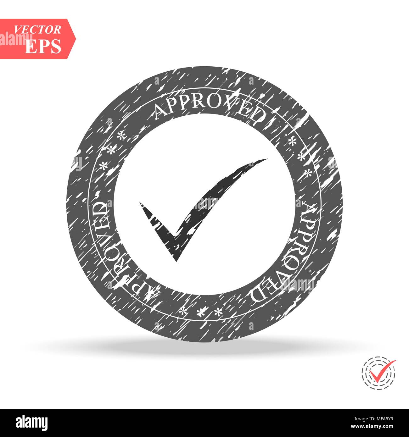 Circle shape OK button for vote, decision, web. Symbol of correct ...