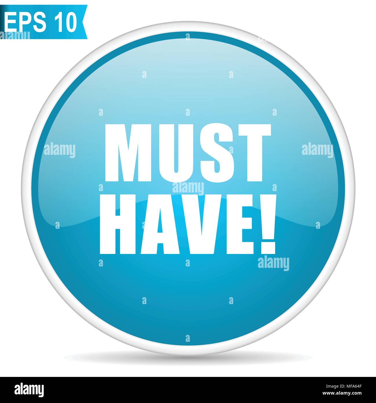 Must have blue glossy round vector icon in eps 10. Editable modern ...