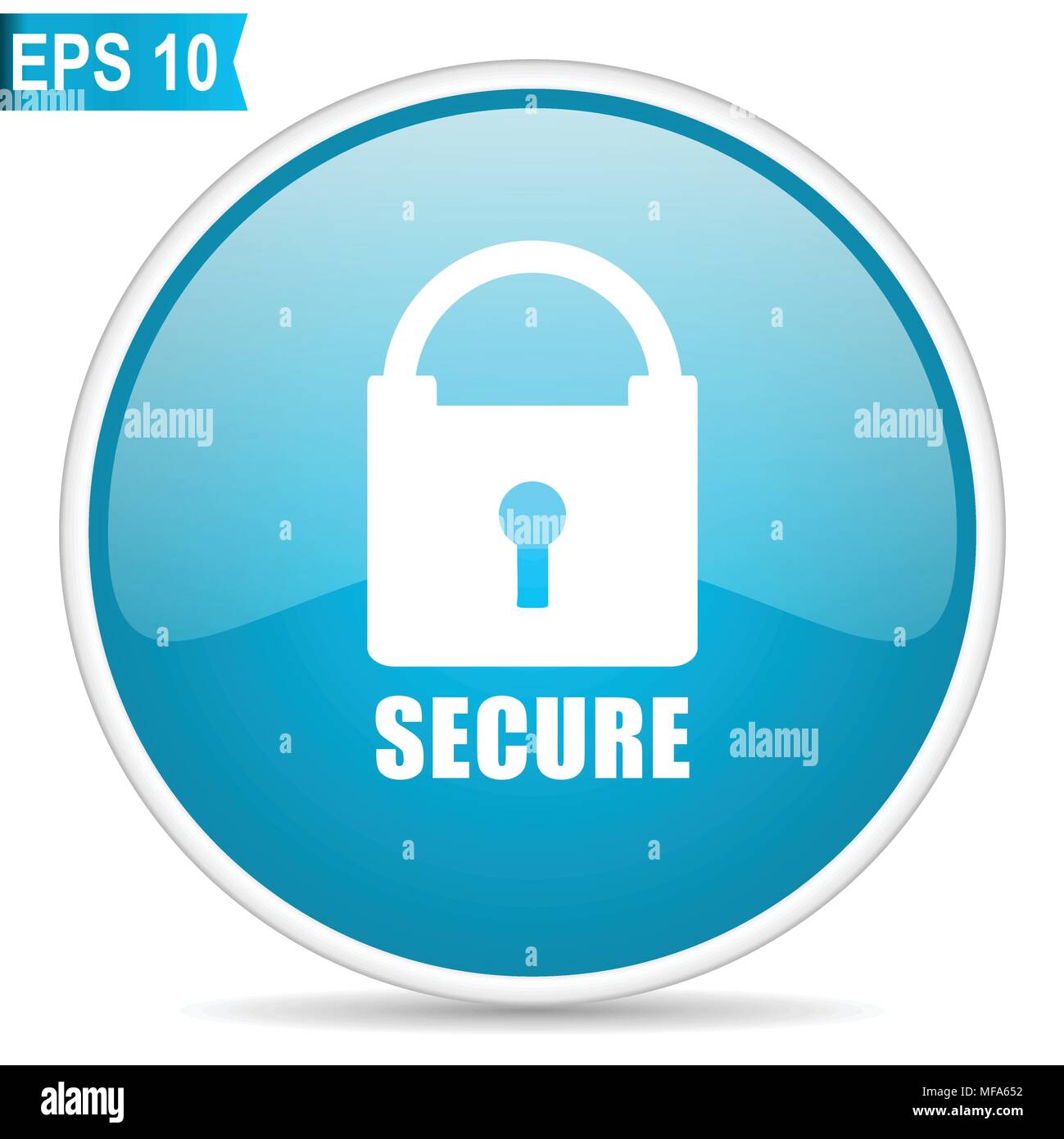 Secure blue glossy round vector icon in eps 10. Editable modern design ...