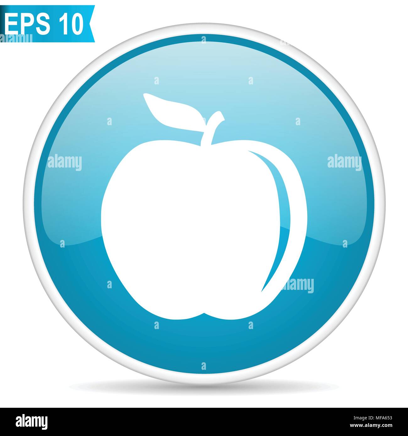 Apple blue glossy round vector icon in eps 10. Editable modern design ...