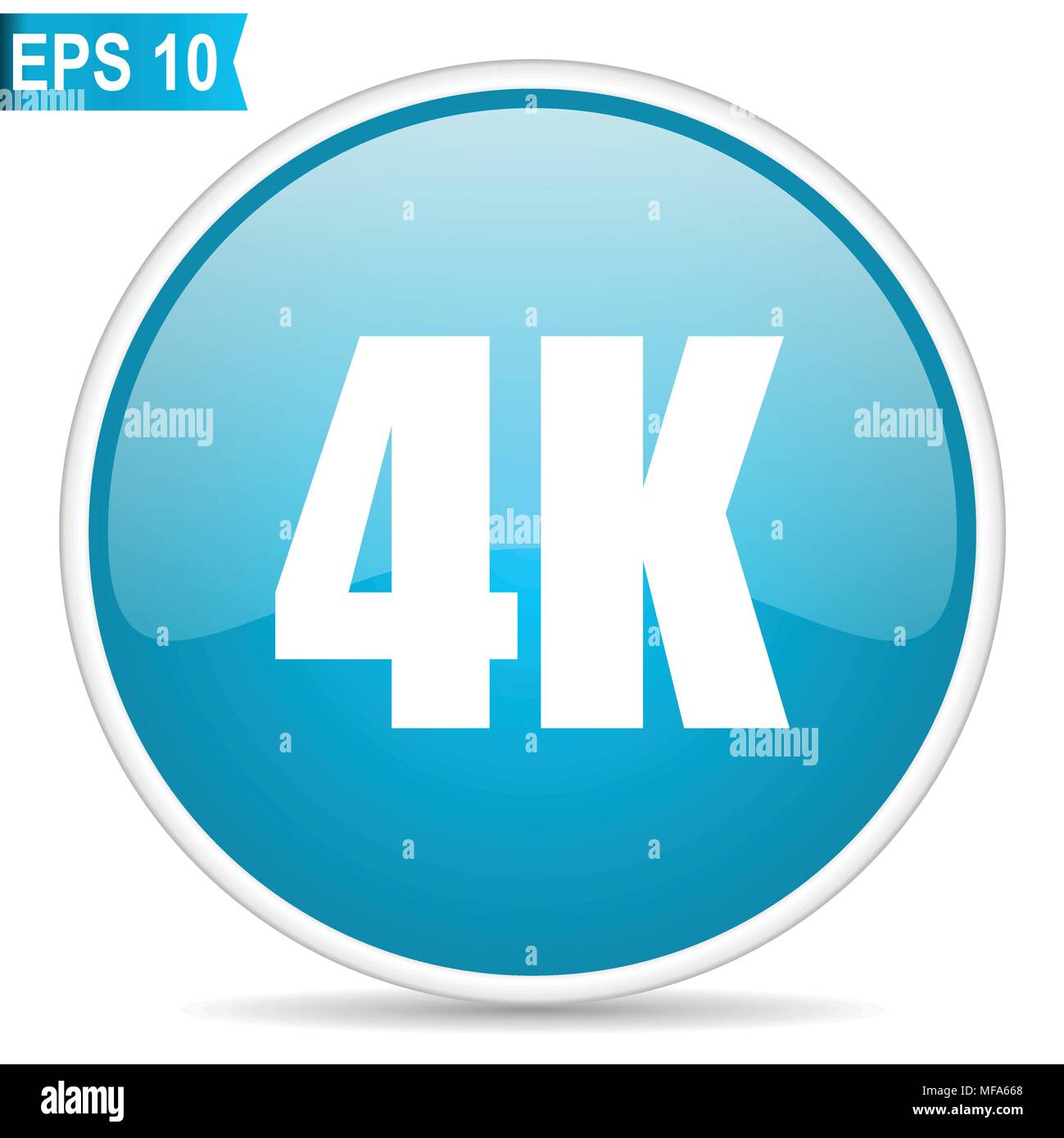 4k blue glossy round vector icon in eps 10. Editable modern design ...