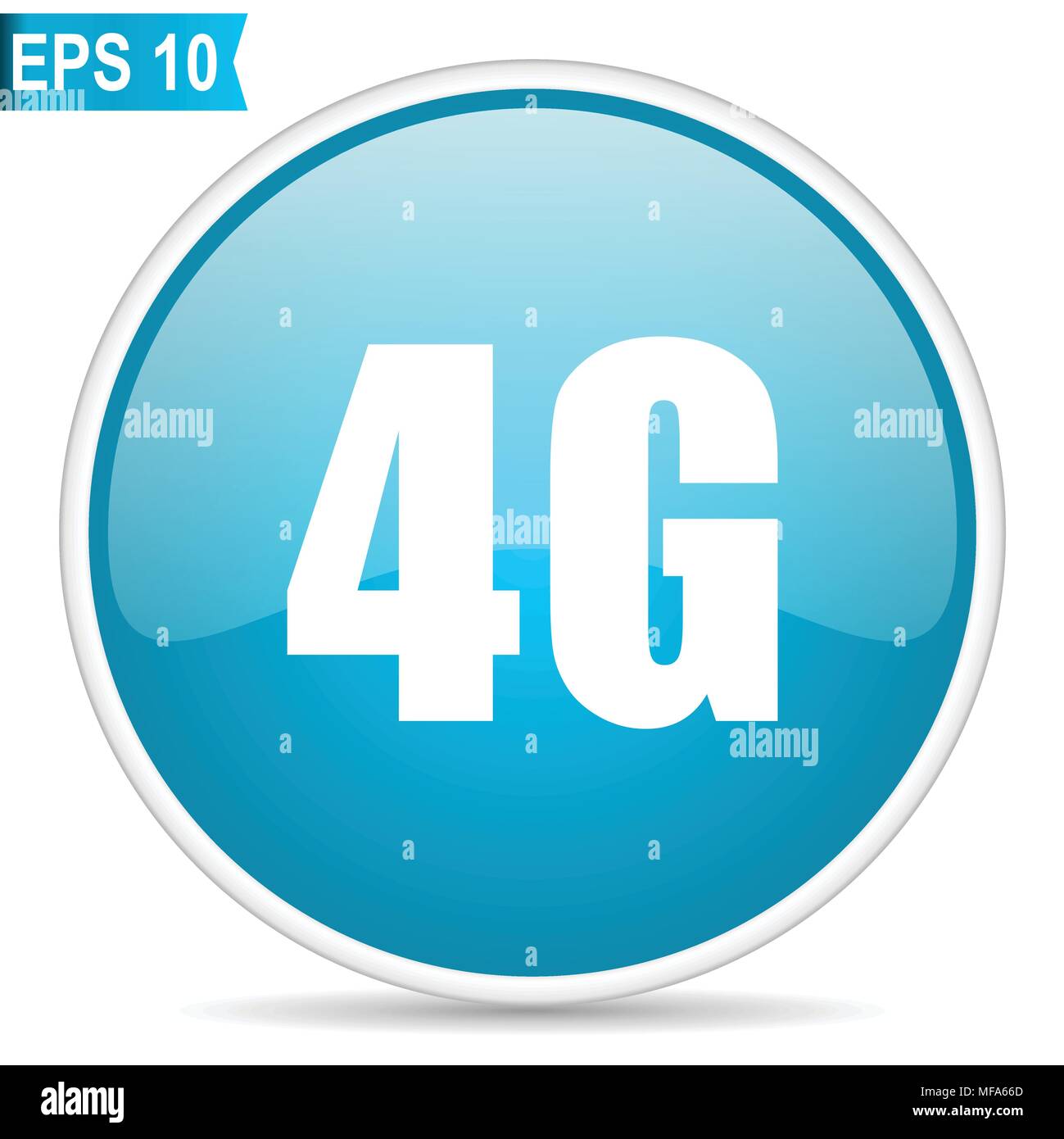 4g blue glossy round vector icon in eps 10. Editable modern design ...