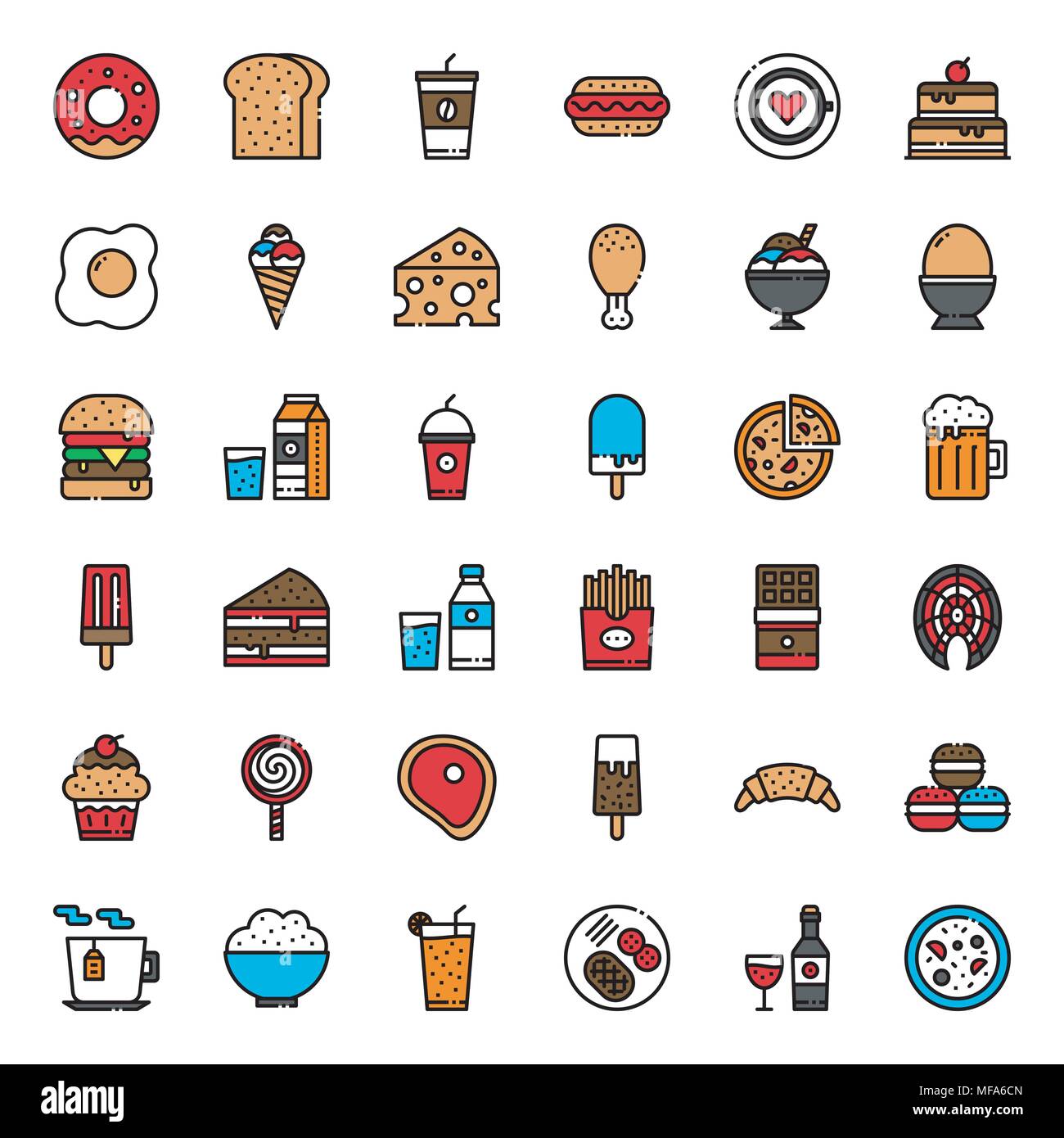 food, beverage, snack icon, isolated on white background Stock Vector ...