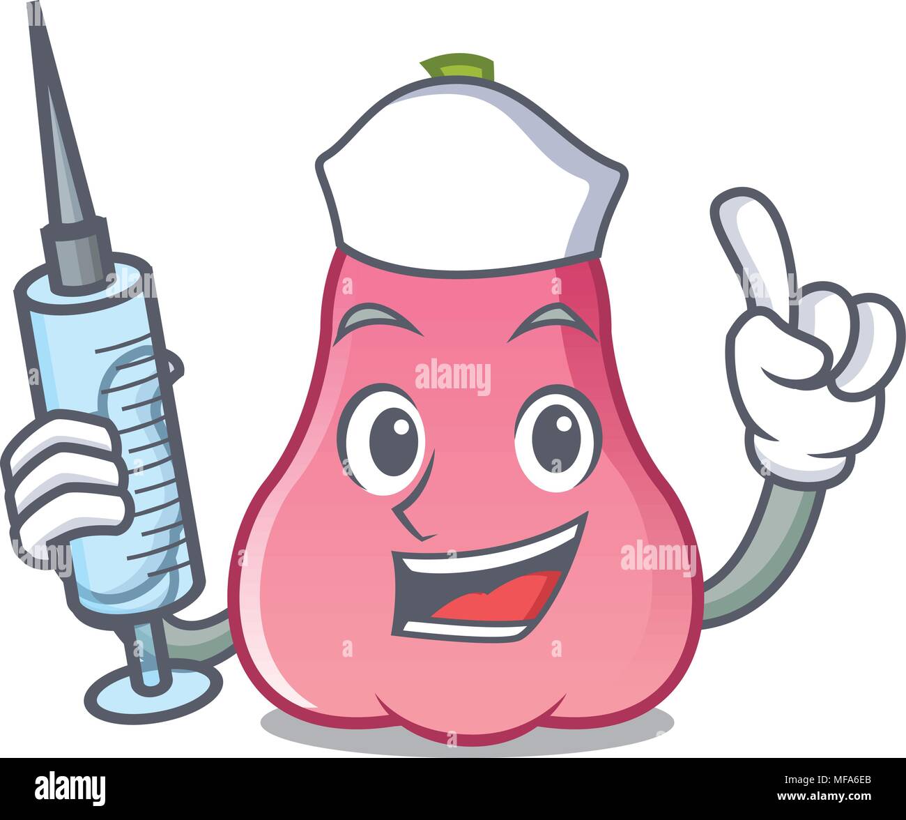 Doctor red apple cartoon mascot, character cute vector illustration ...