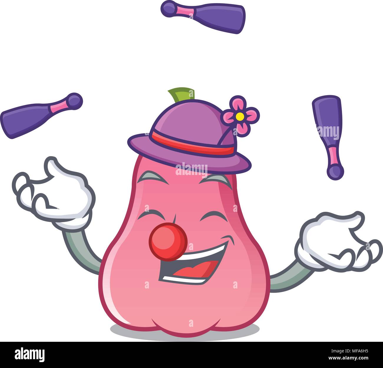 Juggling cute apple character mascot with object cartoon vector ...