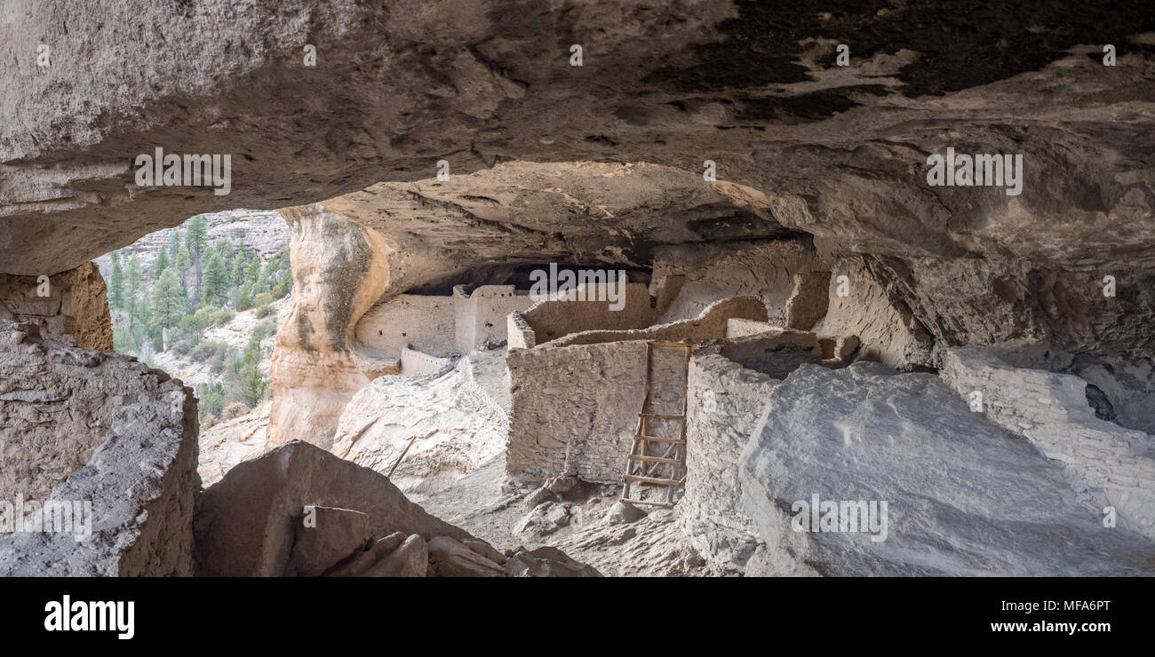 Interior of cave at Gila Cliff Dwellings National Monument, Silver City ...