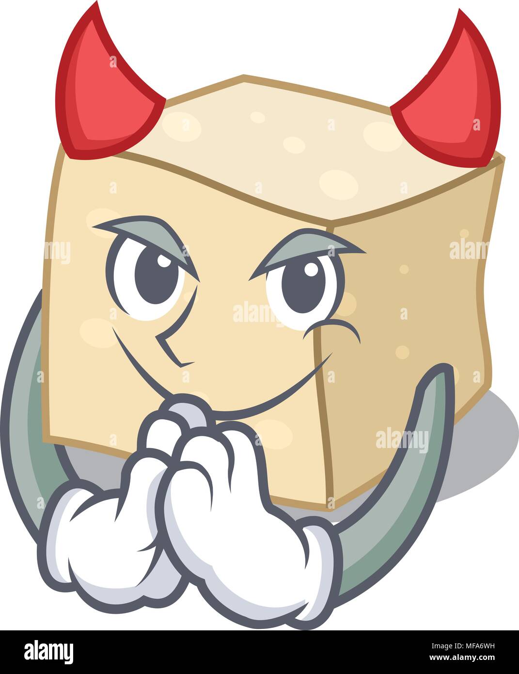 Devil tofu mascot cartoon style Stock Vector Image & Art - Alamy