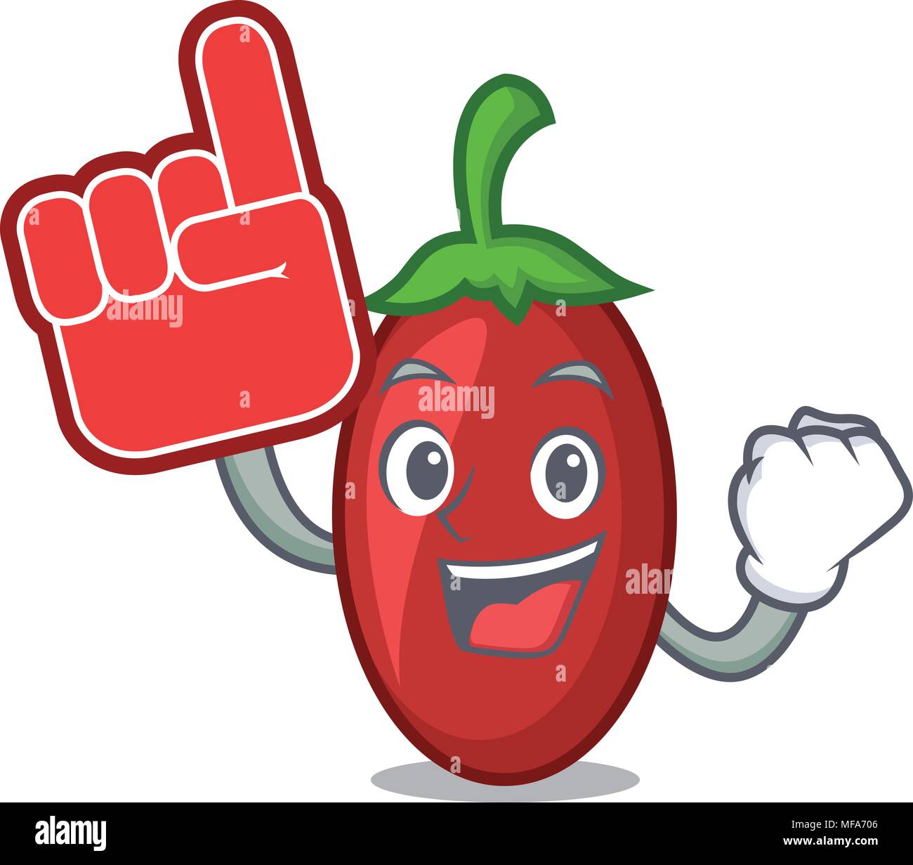 Foam finger goji berries mascot cartoon Stock Vector Image & Art - Alamy