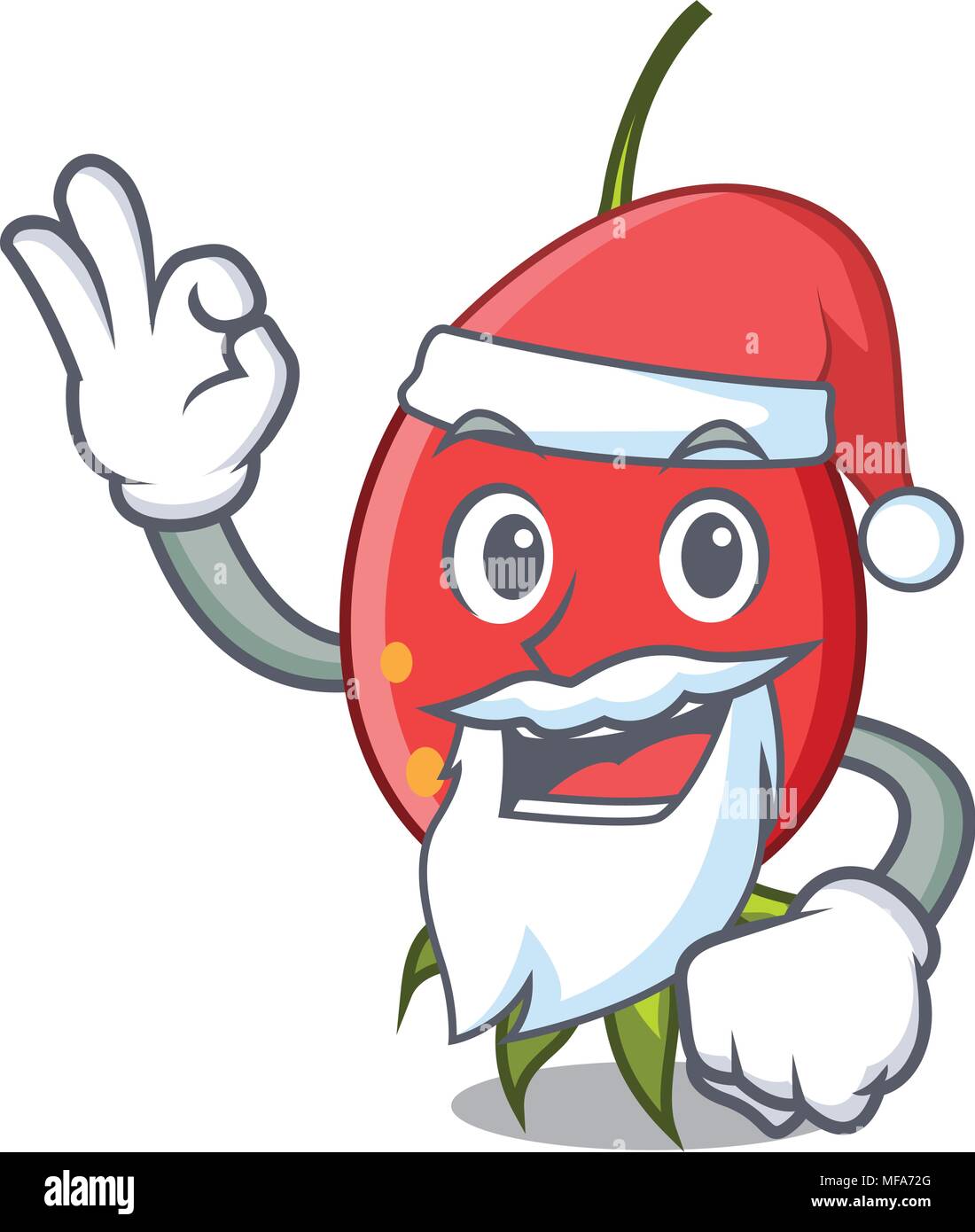 Santa rosehip mascot cartoon style vector illustration Stock Vector ...