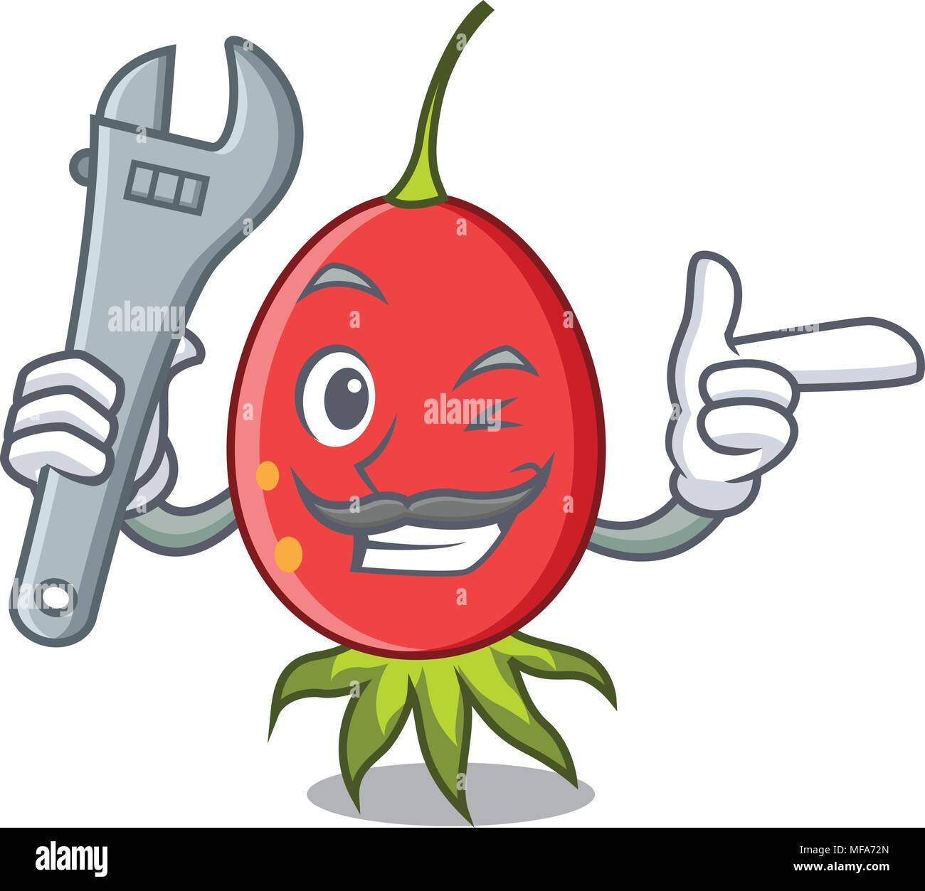 Mechanic rosehip mascot cartoon style vector illustration Stock Vector ...