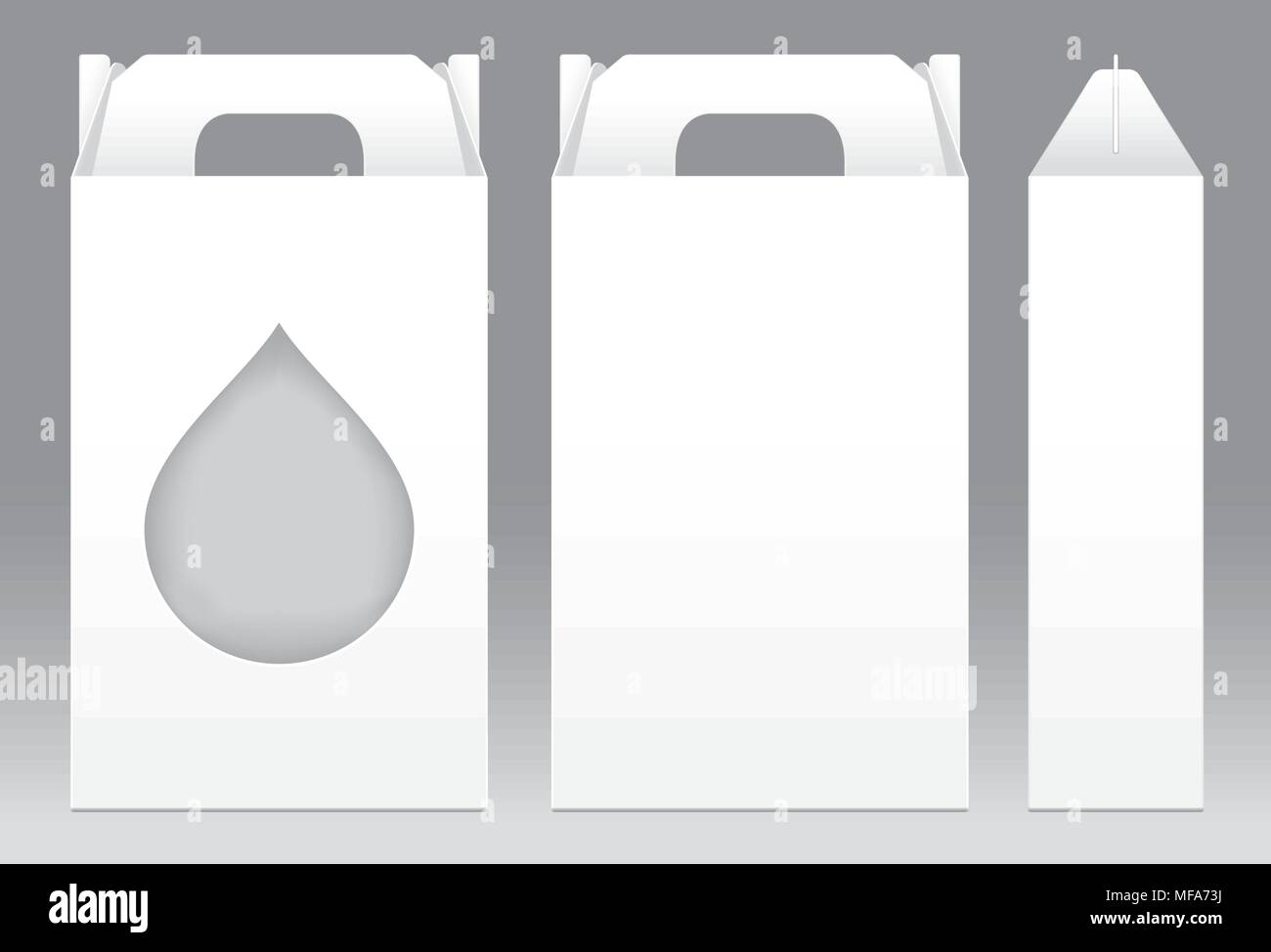 Tall Box White window shape cut out Packaging Template blank. Empty Box ...