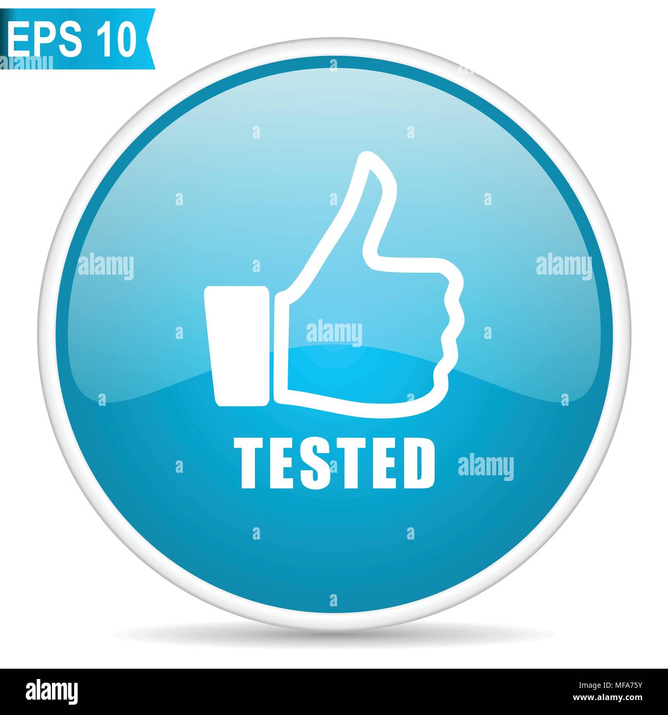 Tested blue glossy round vector icon in eps 10. Editable modern design ...