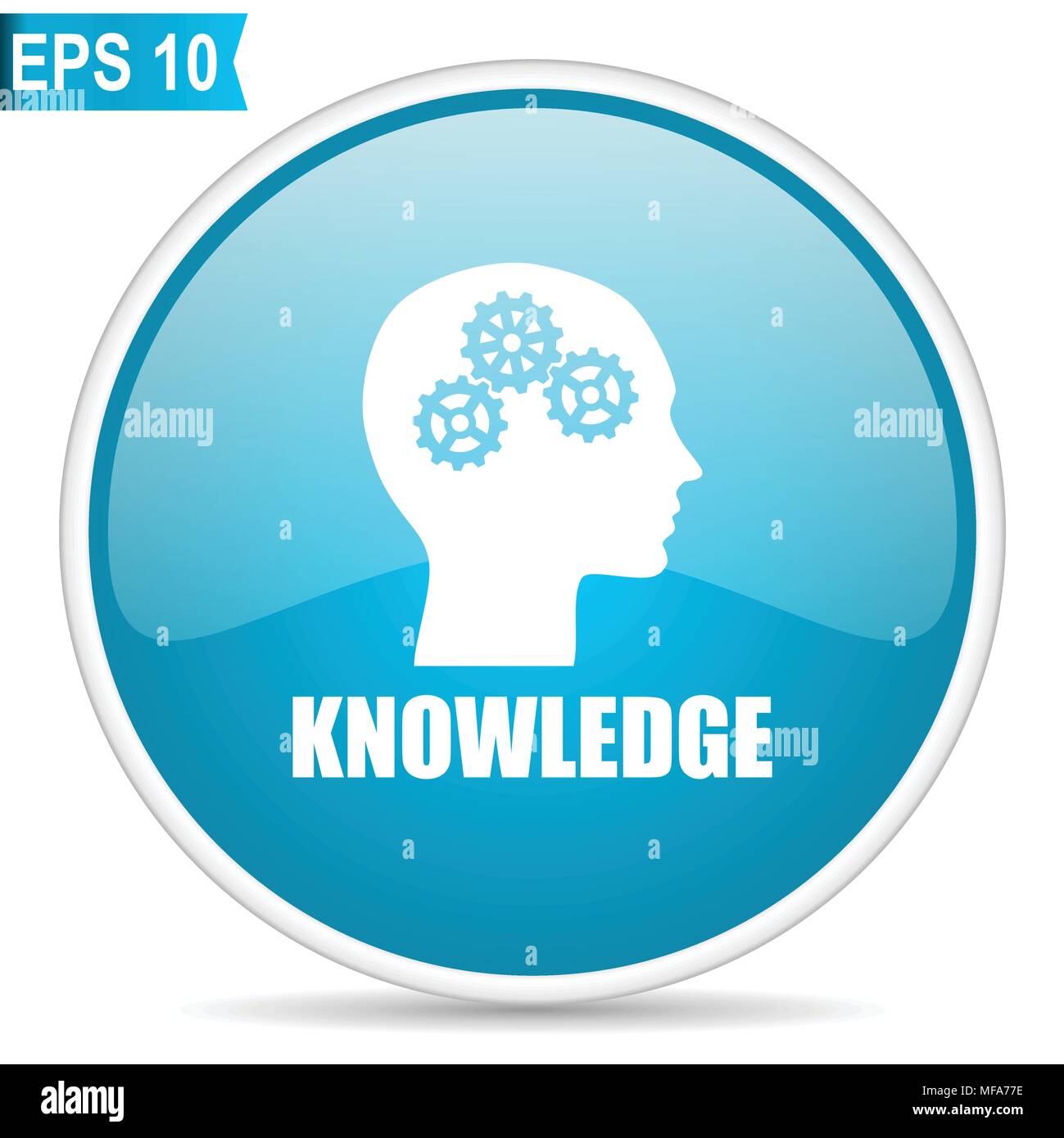 Knowledge blue glossy round vector icon in eps 10. Editable modern ...