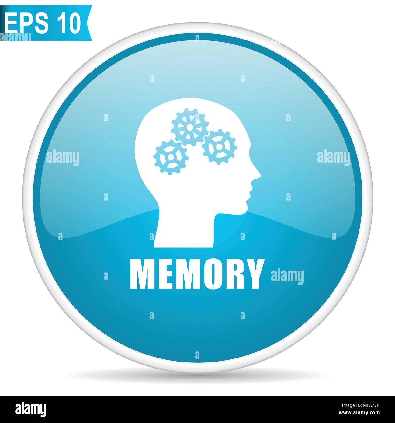 Memory blue glossy round vector icon in eps 10. Editable modern design ...