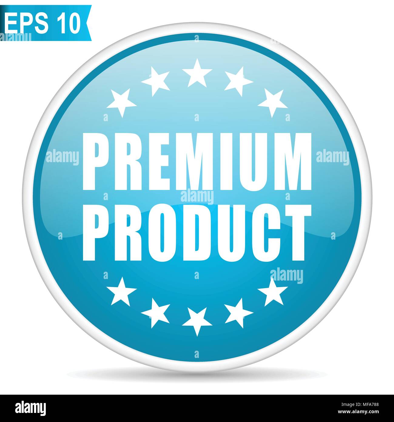 Premium product blue glossy round vector icon in eps 10. Editable ...