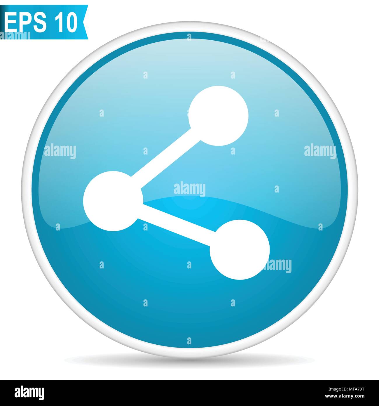 Share blue glossy round vector icon in eps 10. Editable modern design ...