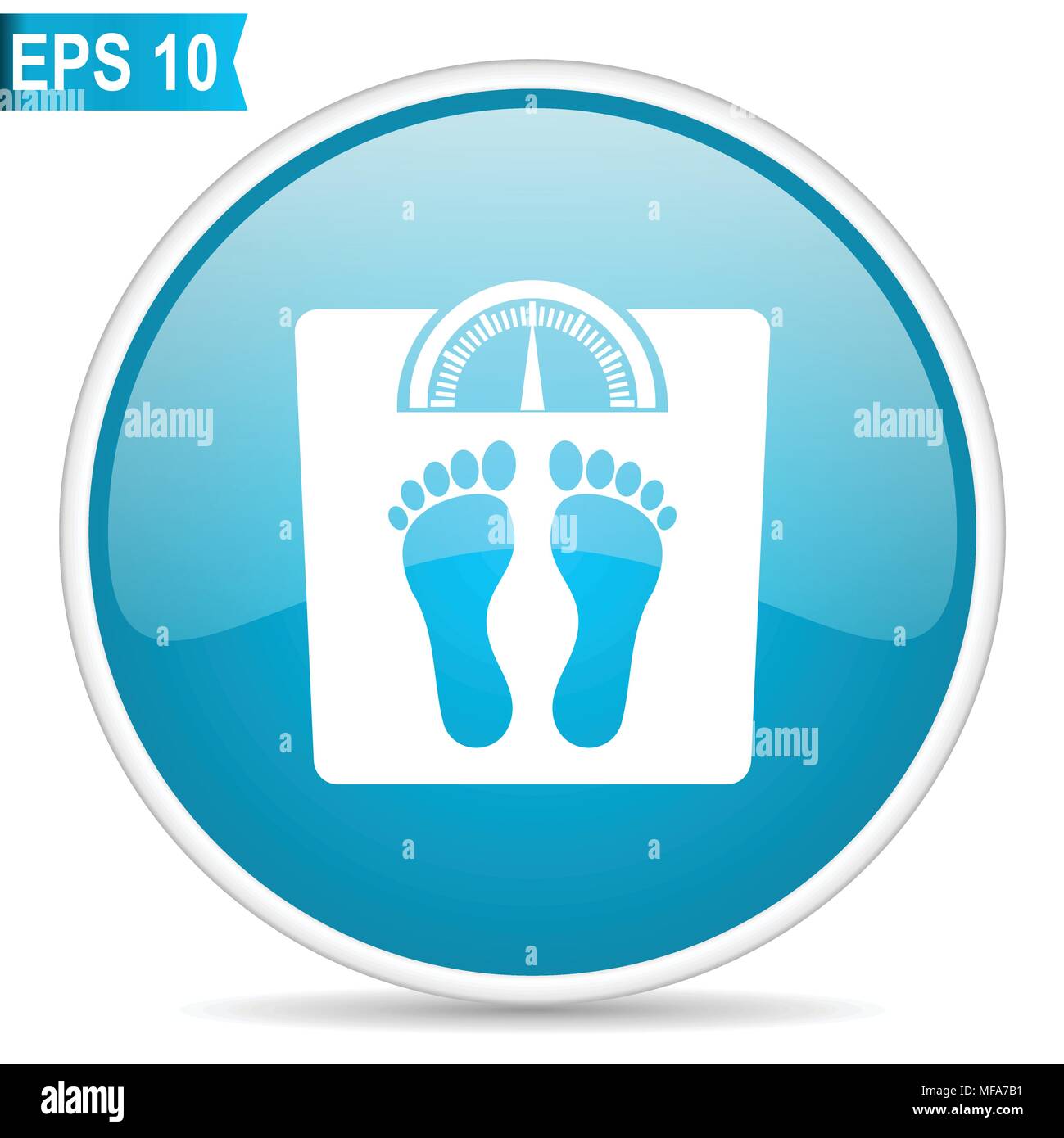 Weight blue glossy round vector icon in eps 10. Editable modern design ...