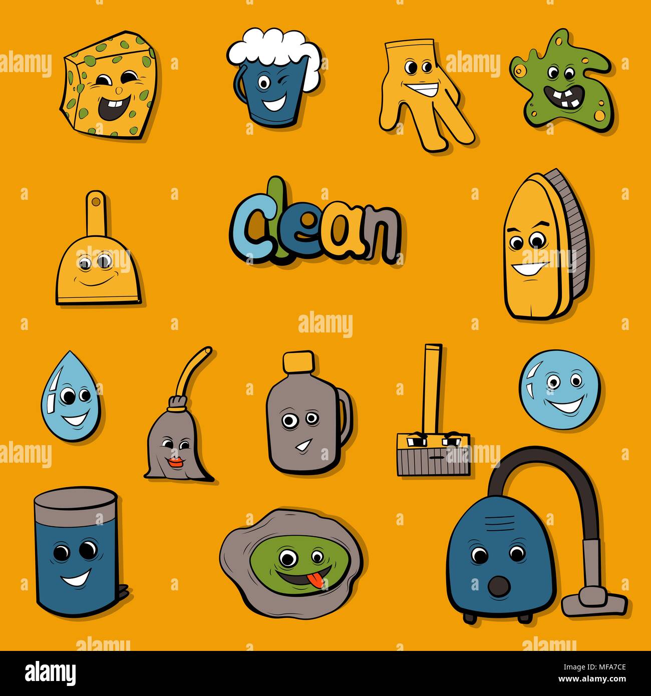 Cartoon objects for clean up Stock Vector Image & Art - Alamy