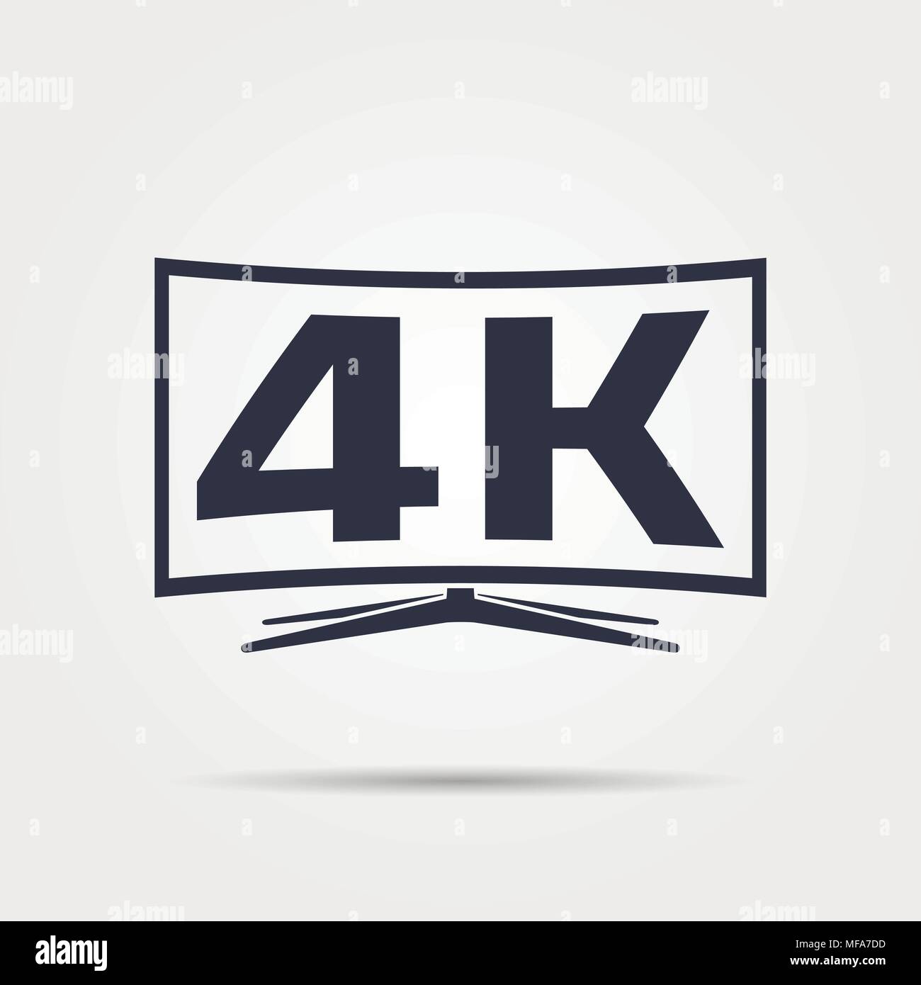 4k curved screen smart tv icon. Eps10 vector illustration Stock Vector ...