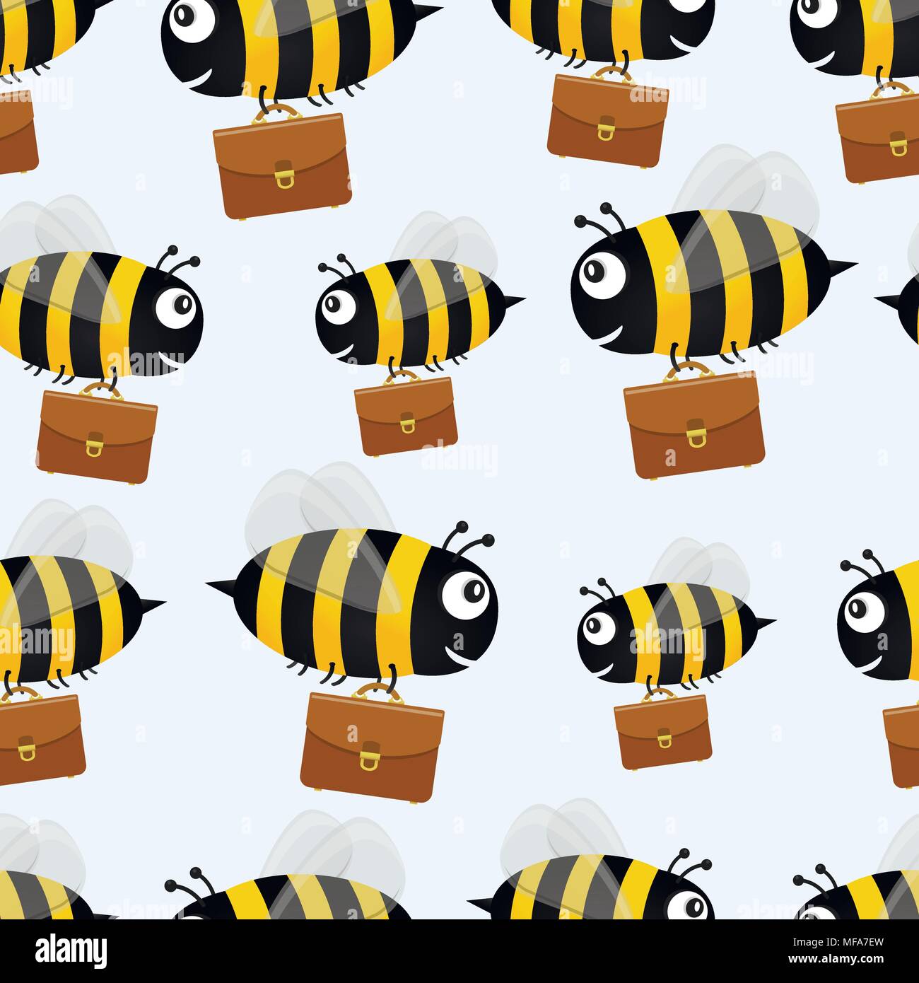 Bees with briefcases. Vector seamless pattern background Stock Vector ...