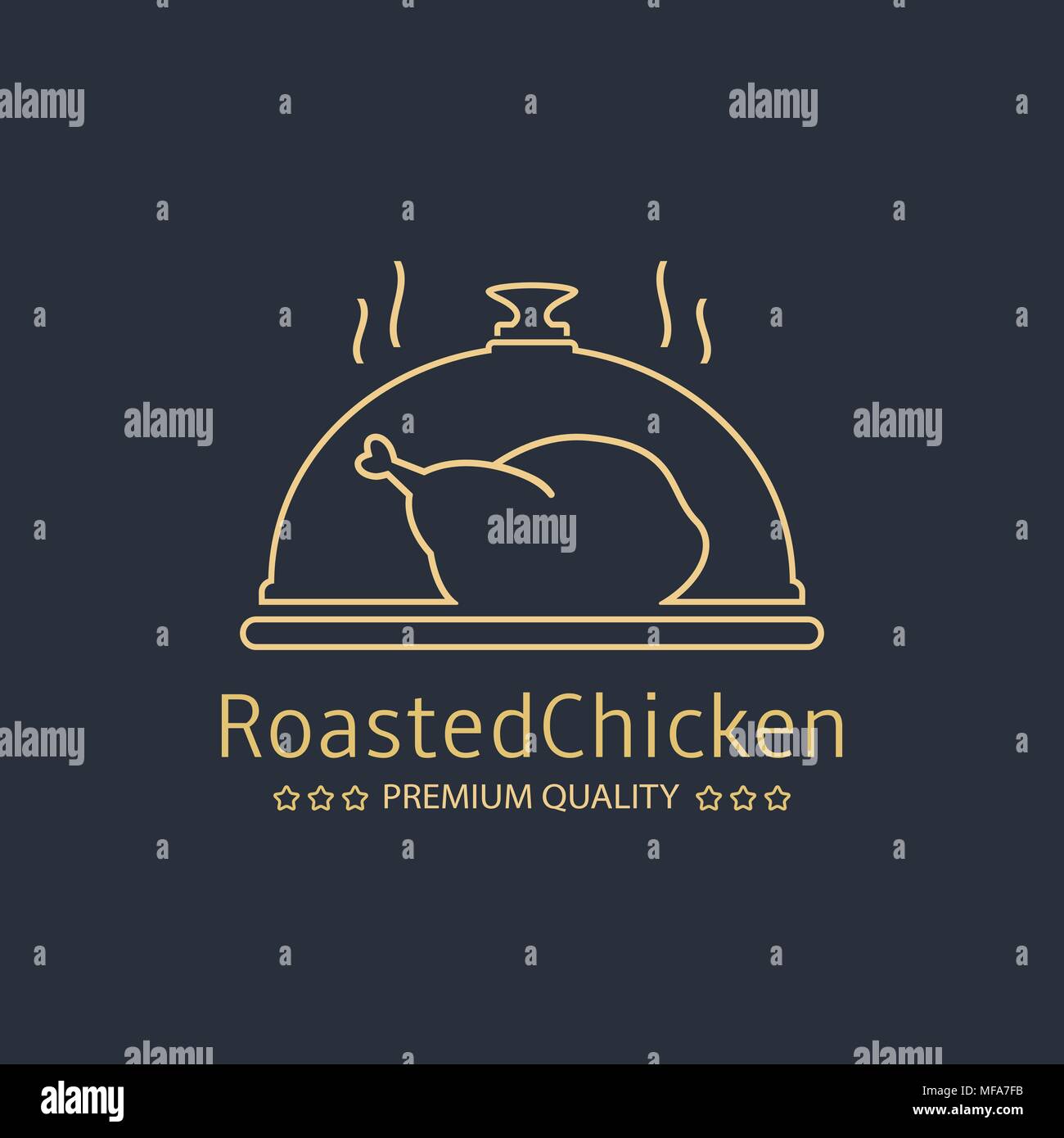 Roasted Chicken Vector Logo Design Template Stock Vector Image & Art ...