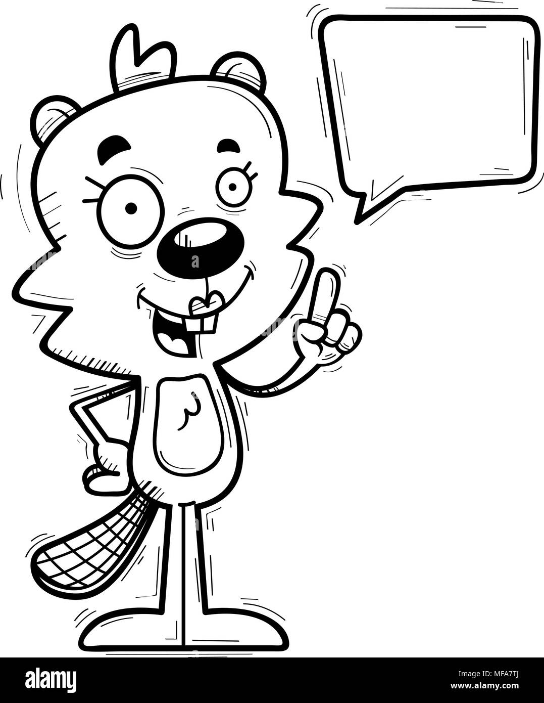 A cartoon illustration of a female beaver talking Stock Vector Image ...