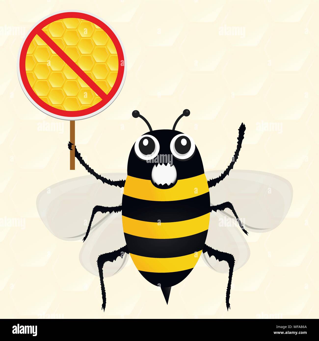 Bee holding honeycomb Stock Vector Images - Alamy
