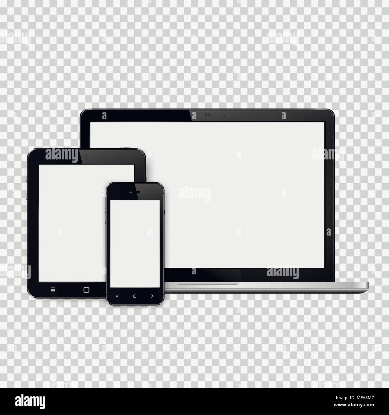 Set of modern technology devices template for responsive design ...