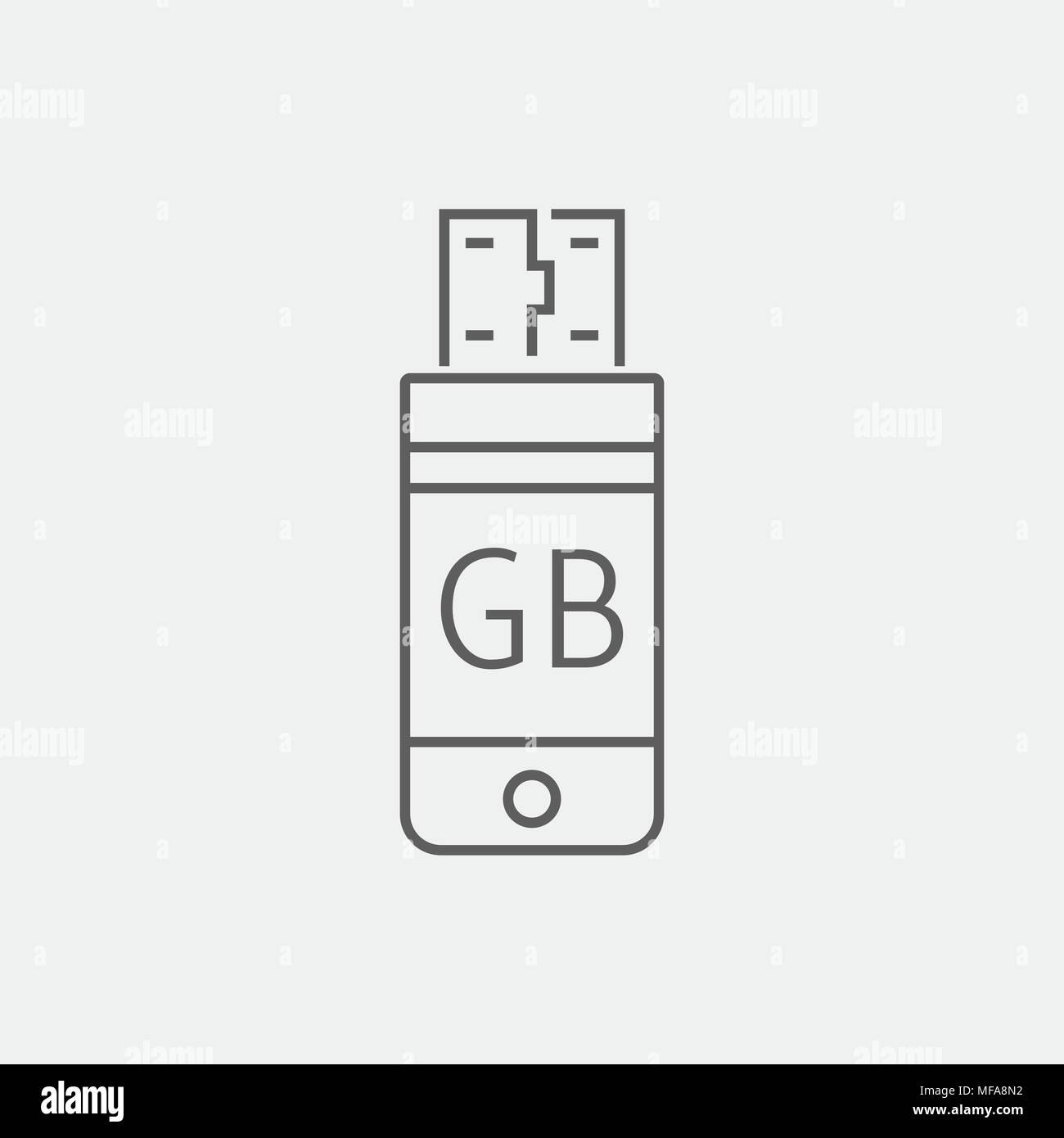 usb flash drive line vector icon Stock Vector Image & Art - Alamy